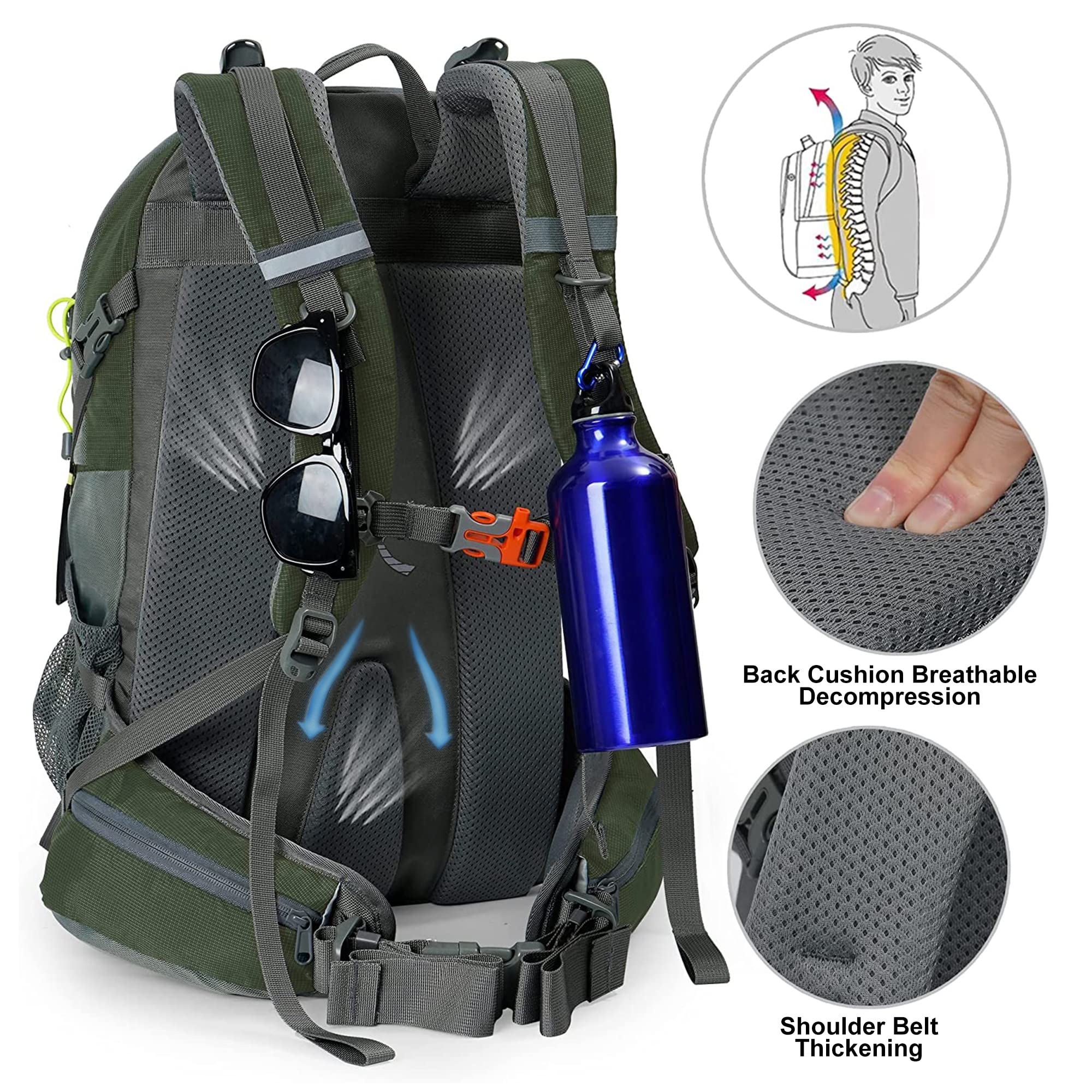 N NEVO RHINO Waterproof Hiking Backpack 40L 50L, Camping, Outdoor Sport ...