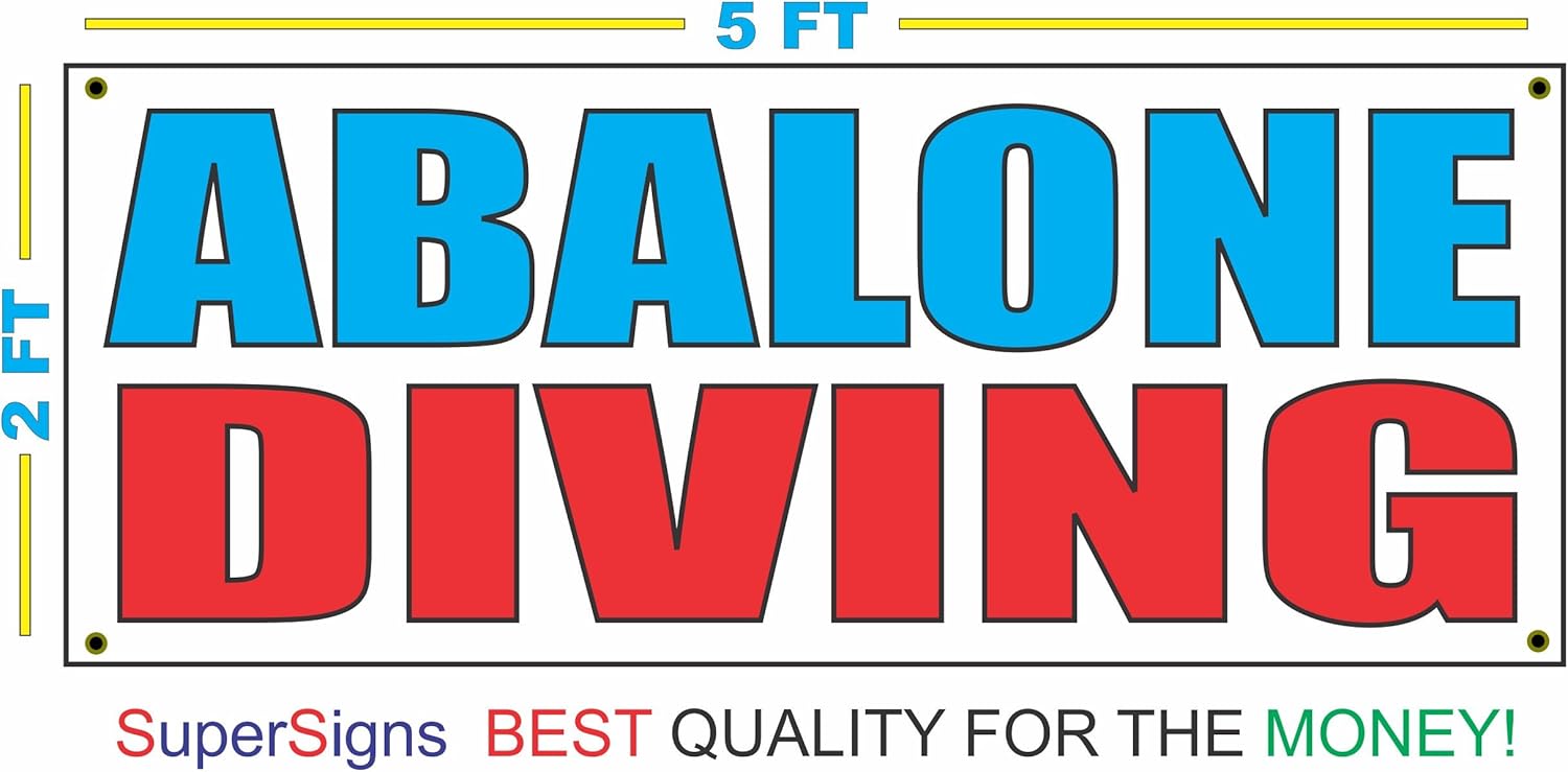 Amazon.com : Abalone Diving Banner Sign : Office Products