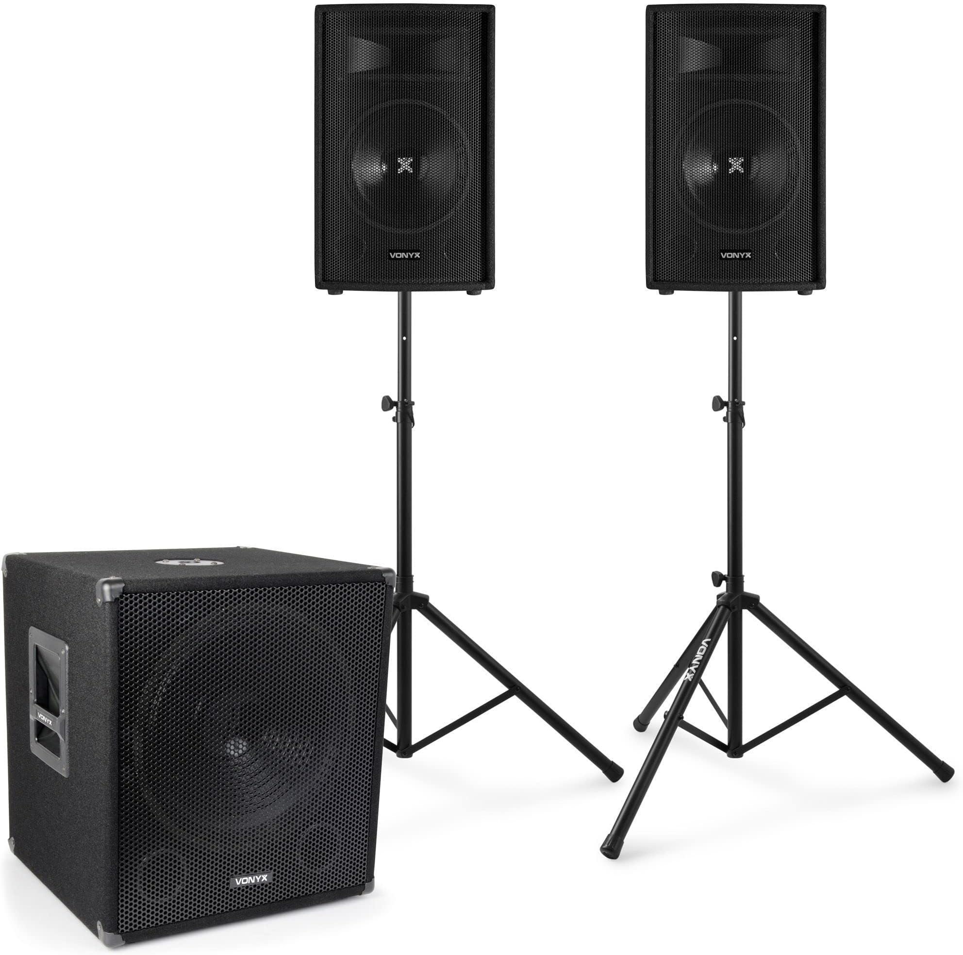 Vonyx 2.1 PA Soundsystem, DJ Boxen, 1100 Watt DJ Lautsprecher Set ...