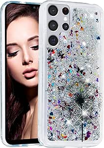 Amazon.com: OOPKINS Glitter Liquid Case for Samsung Galaxy S25 Ultra for Girl Sparkle Floating ...