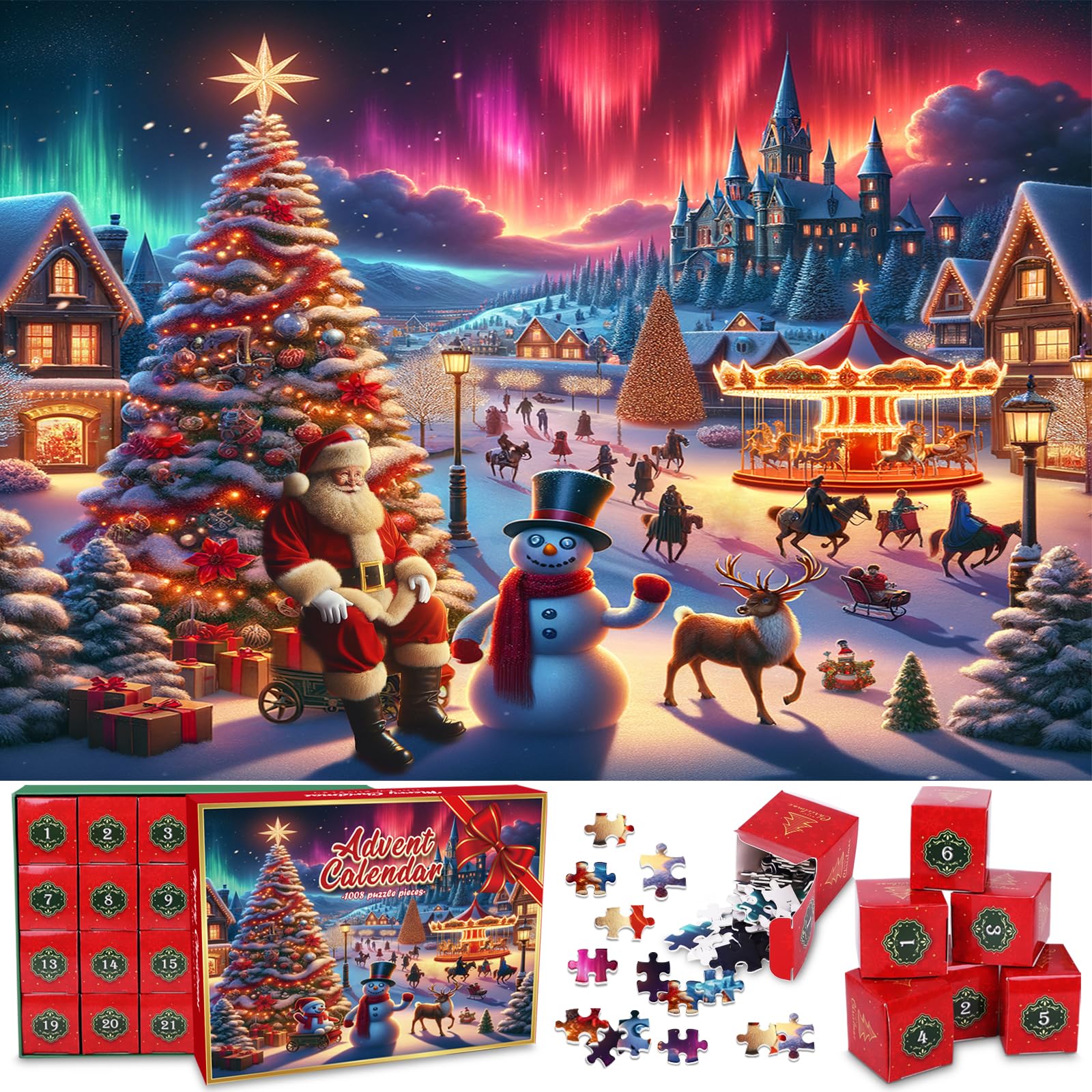 2024 Advent Calendar Puzzle for Kids, 24 Boxs 1008 Pieces Puzzles ...