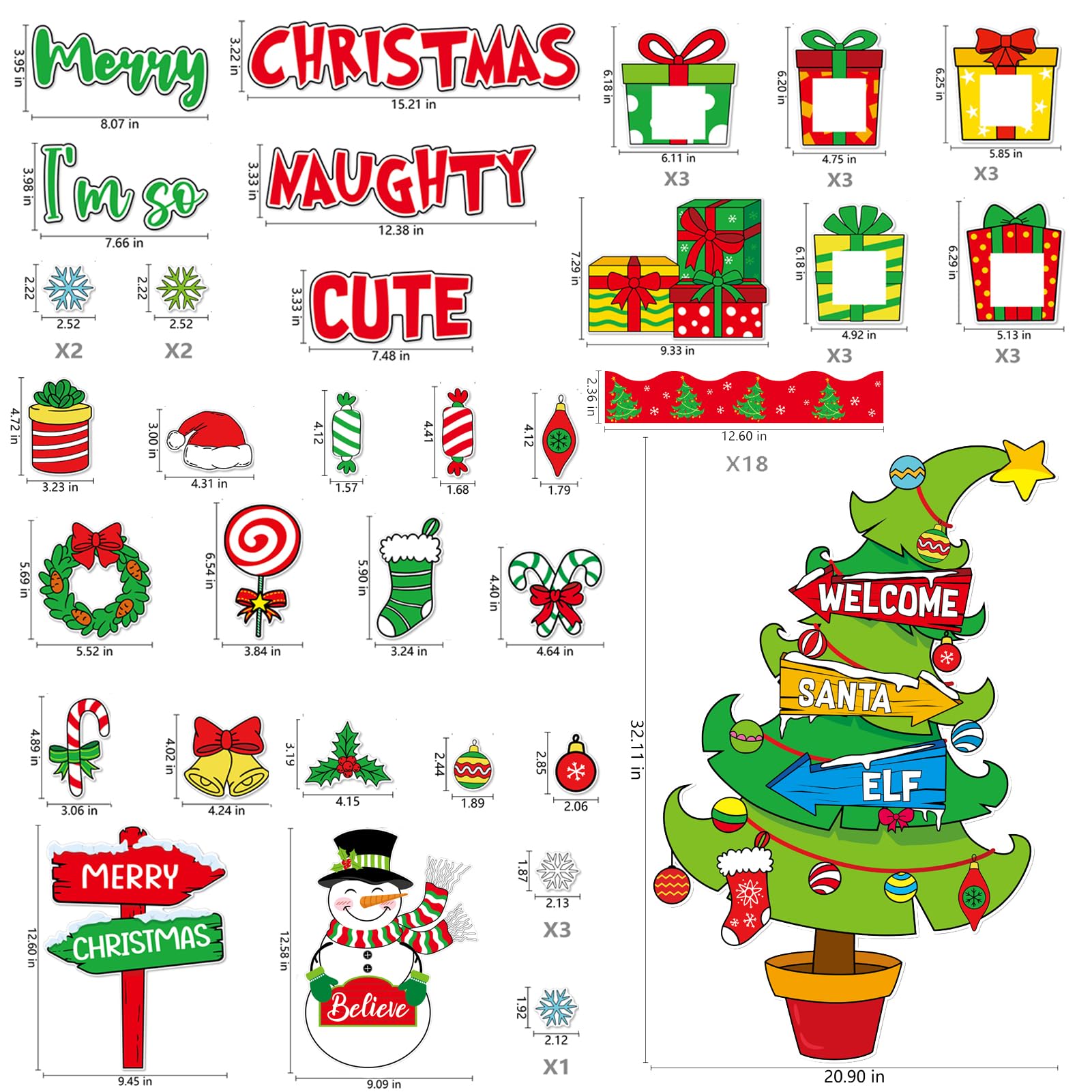 Snapklik.com : Christmas Bulletin Board Decorations Merry Christmas ...