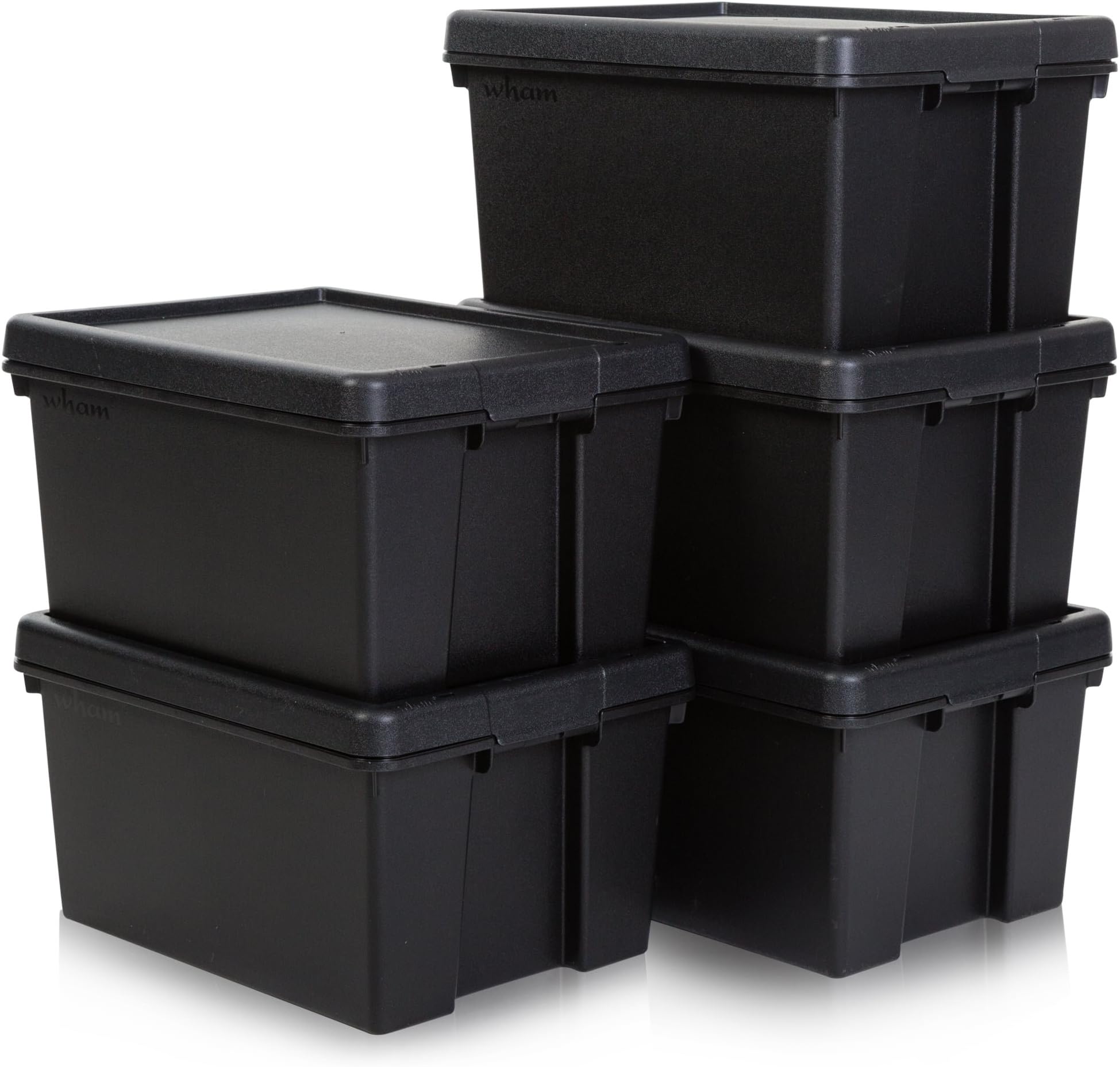 Wham Bam Recycled Storage Box and Lid Black 16Ltr : Amazon.co.uk: Home ...