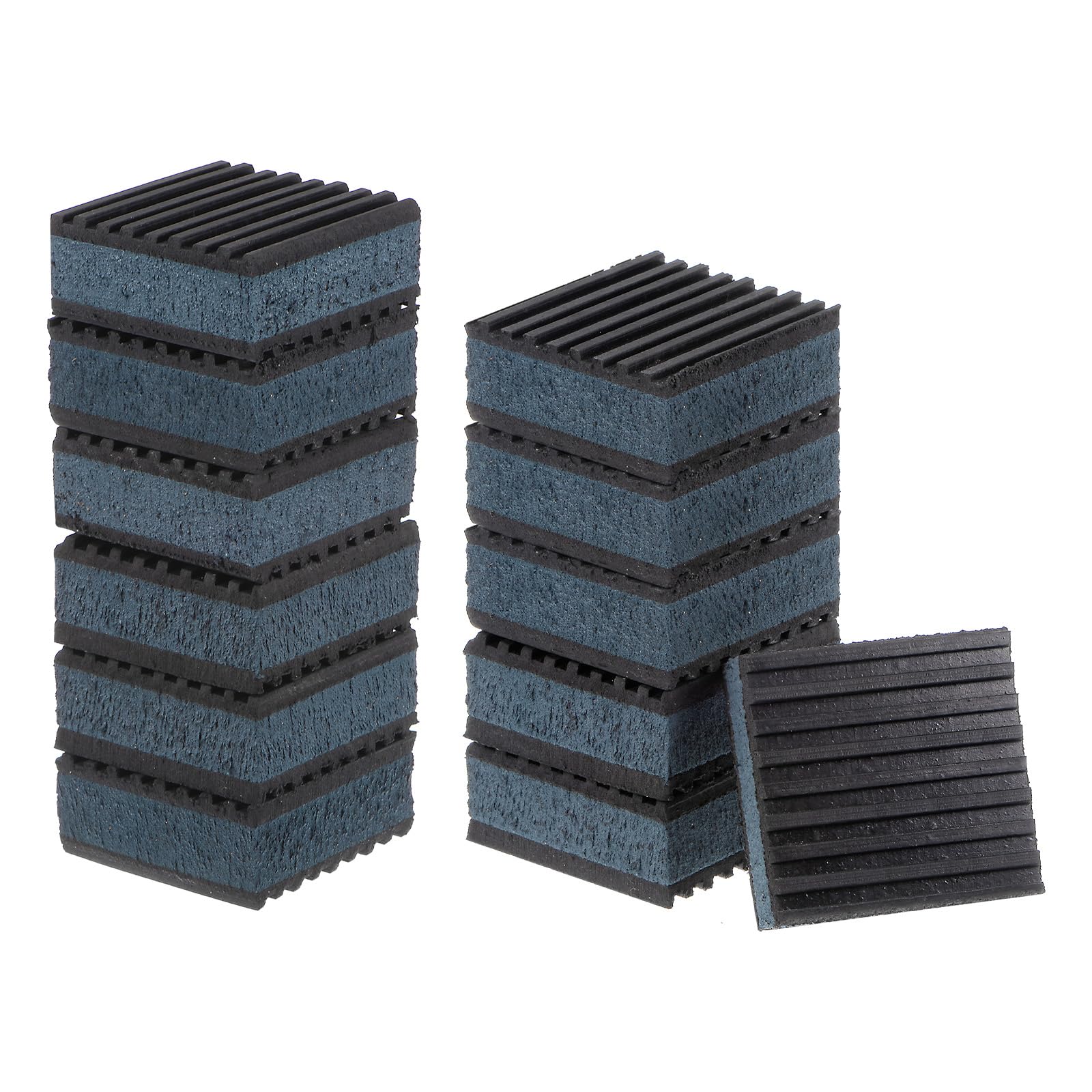sourcing map 12pcs Ribbed Anti-Vibration Isolation Rubber Pads 3 ...