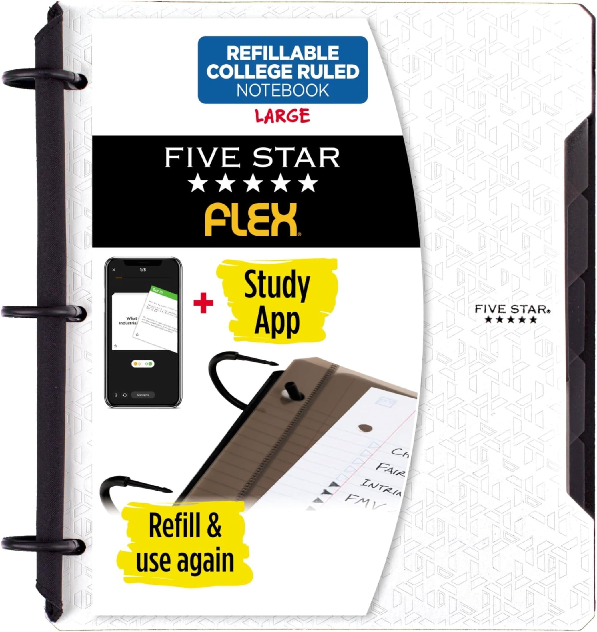 Five Star Flex Hybrid NoteBinder, carpeta de 1 pulgada con pestañas ...