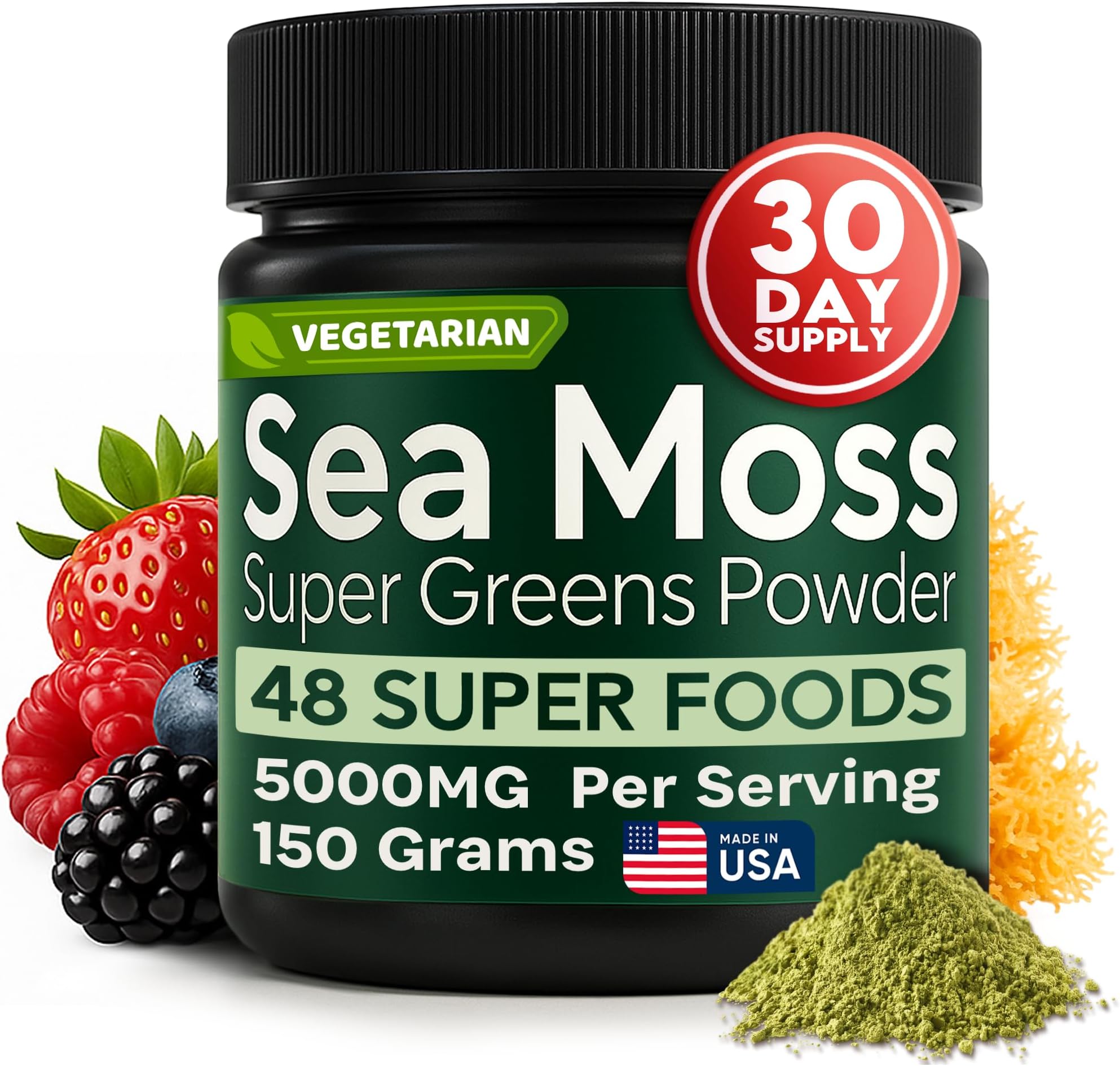 Amazon.com: Atlantic Naturals Organic Sea Moss Super Greens Powder ...