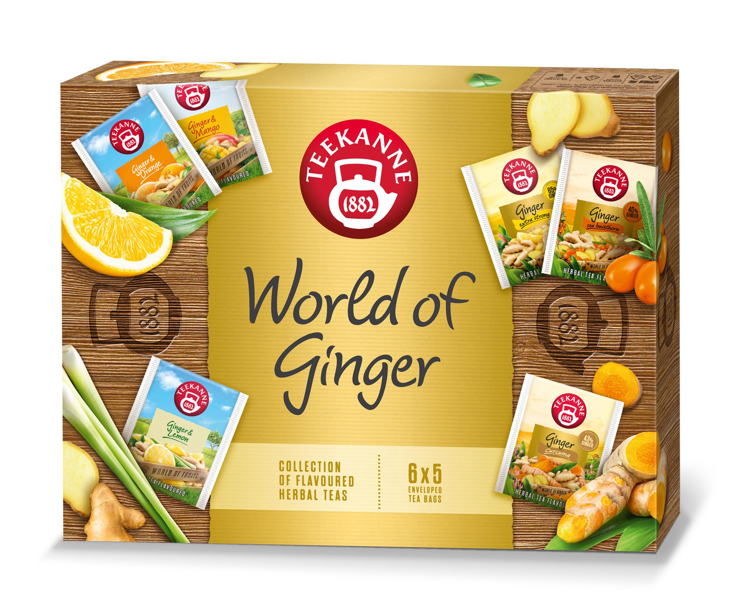 Teekanne World of Ginger Tea Selection Box 6 Flavours 5 Teabags of Each ...