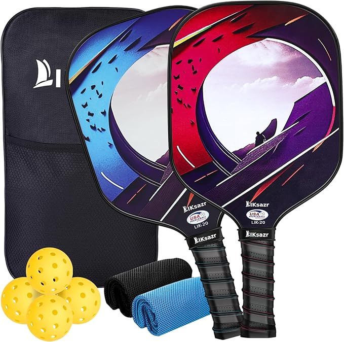 Amazon.com : LIKsazr Pickleball Paddles, USAPA Approved Fiberglass ...