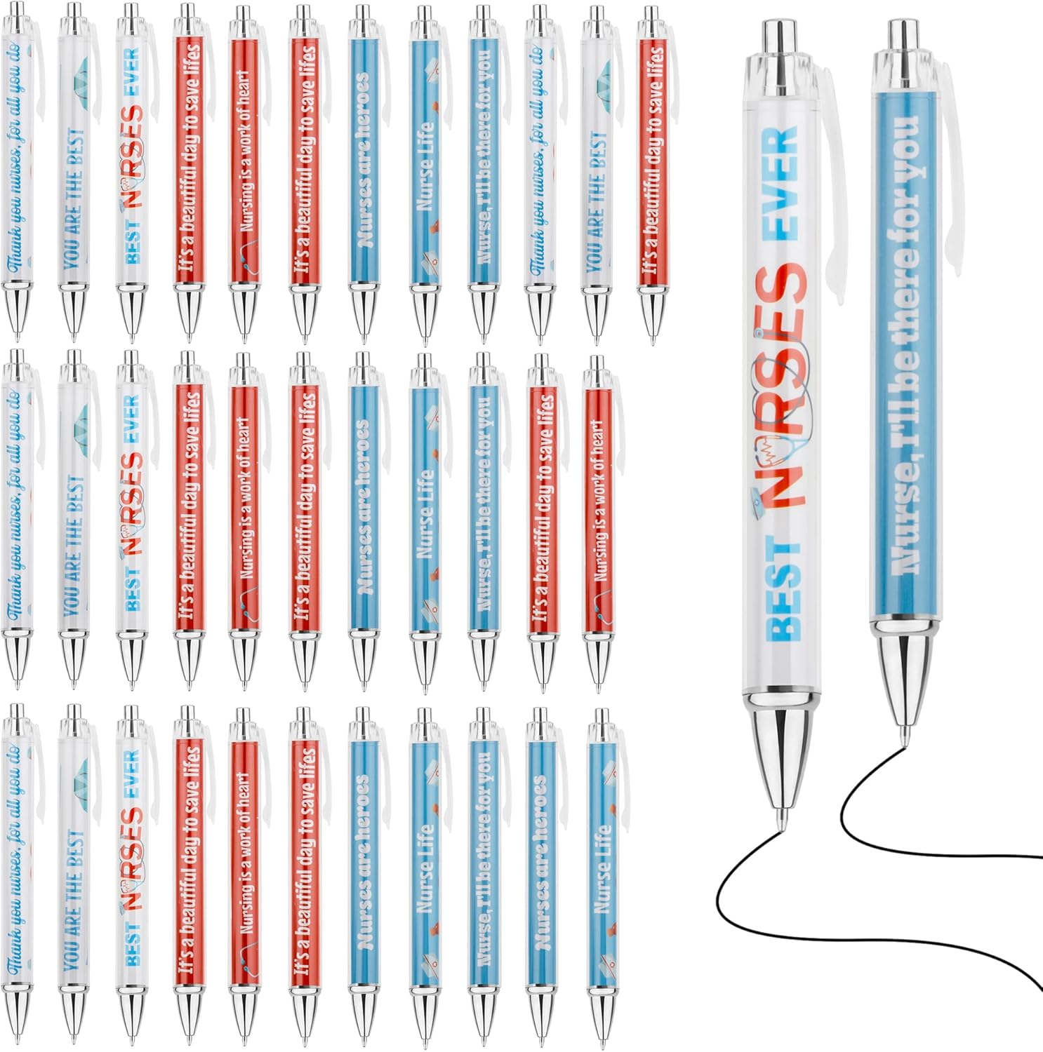 Amazon.com : Ubabe Ballpoint Pens, 36 Pack Cute Nurse Pens Nurses Week ...