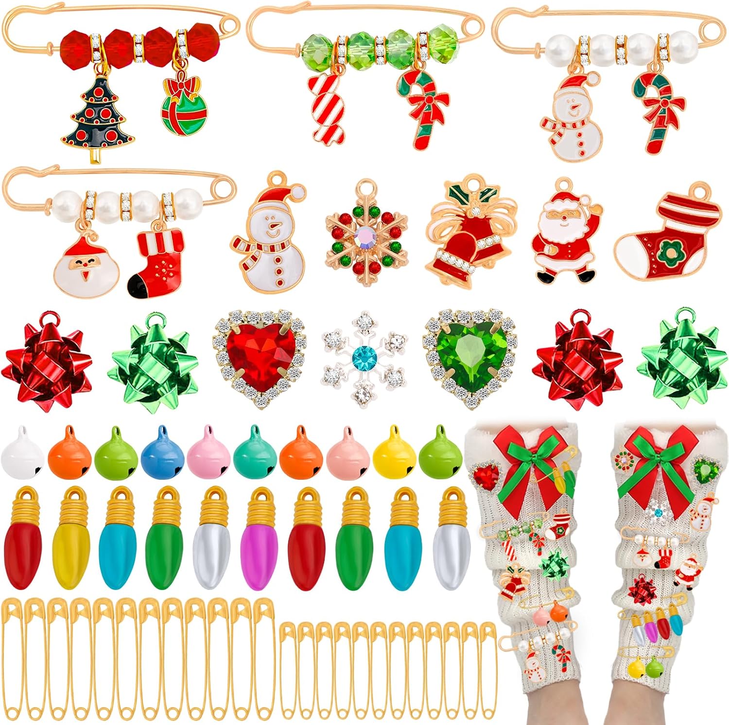 Amazon.com: Christmas Charms for Socks 60Pcs Shoe Sneakers Sock Charms ...