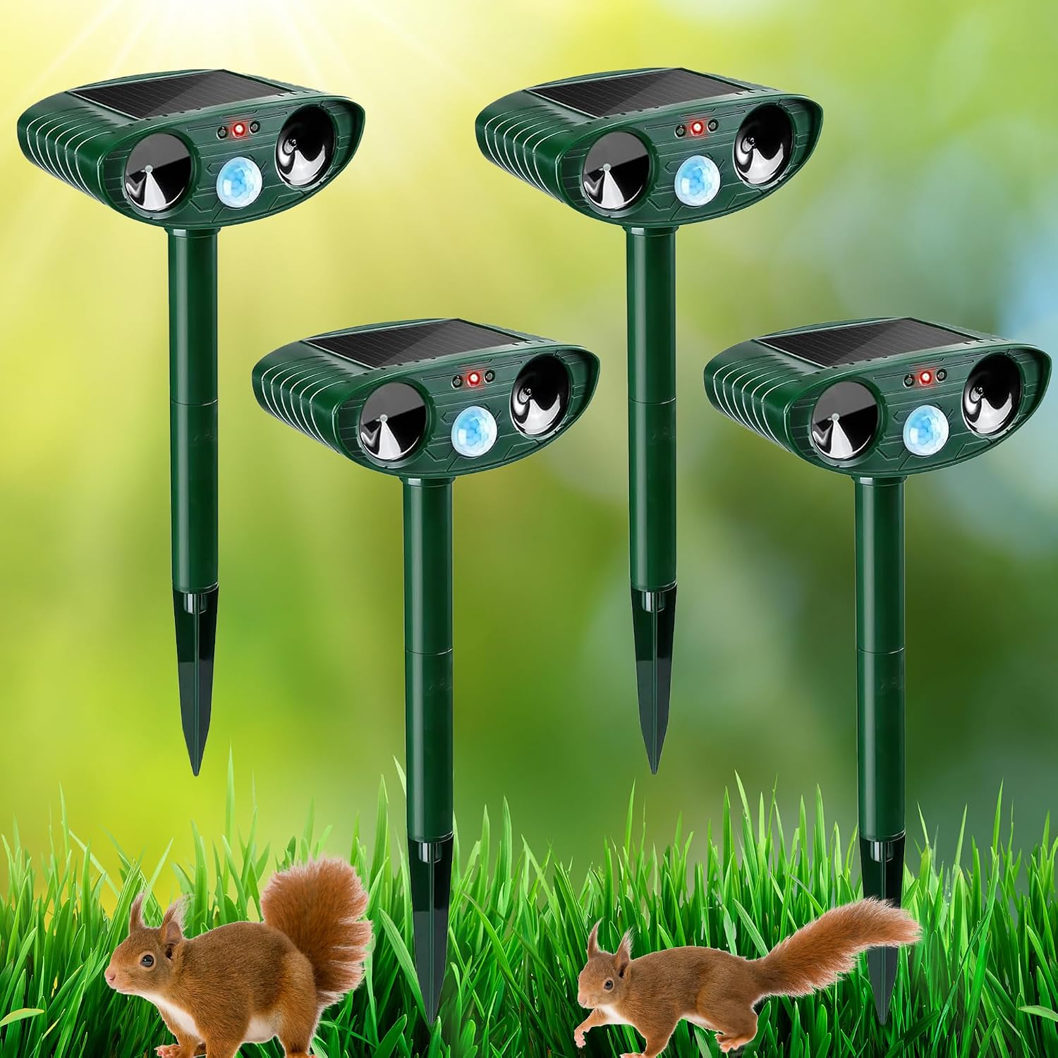 Amazon.com: 4pk Ultrasonic Animal Repeller, Solar Powered Animal ...