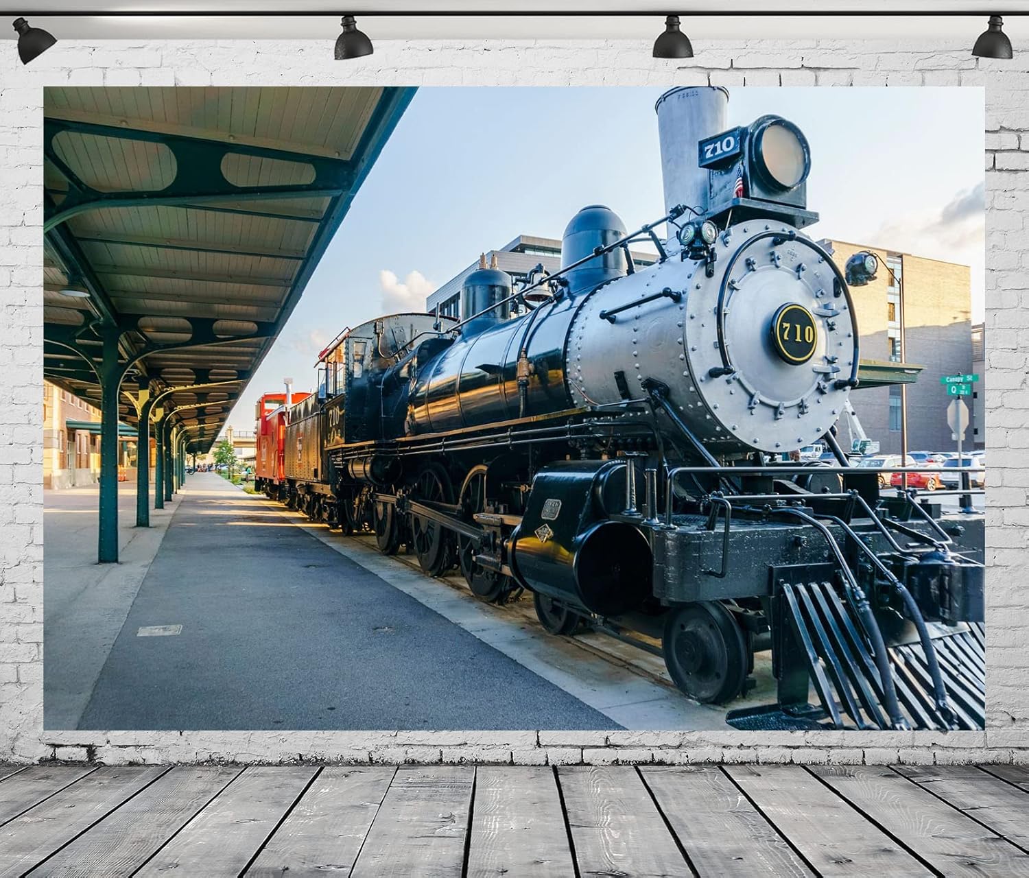 Amazon.com : CORFOTO 5x3ft Fabric Lincoln Station Backdrop Train ...