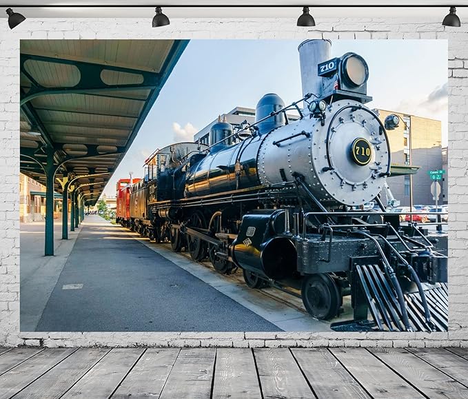 Amazon.com : CORFOTO 5x3ft Fabric Lincoln Station Backdrop Train ...