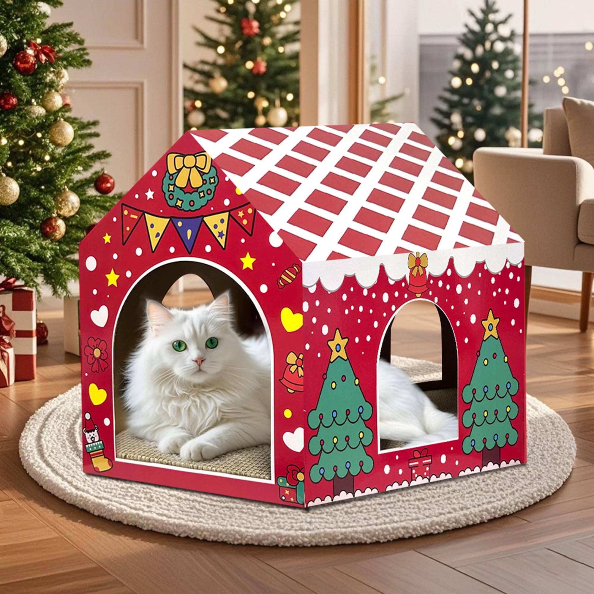 Amazon.com : Cat Bed for Indoor Cats Cube House, Gift Box Cat Beds ...