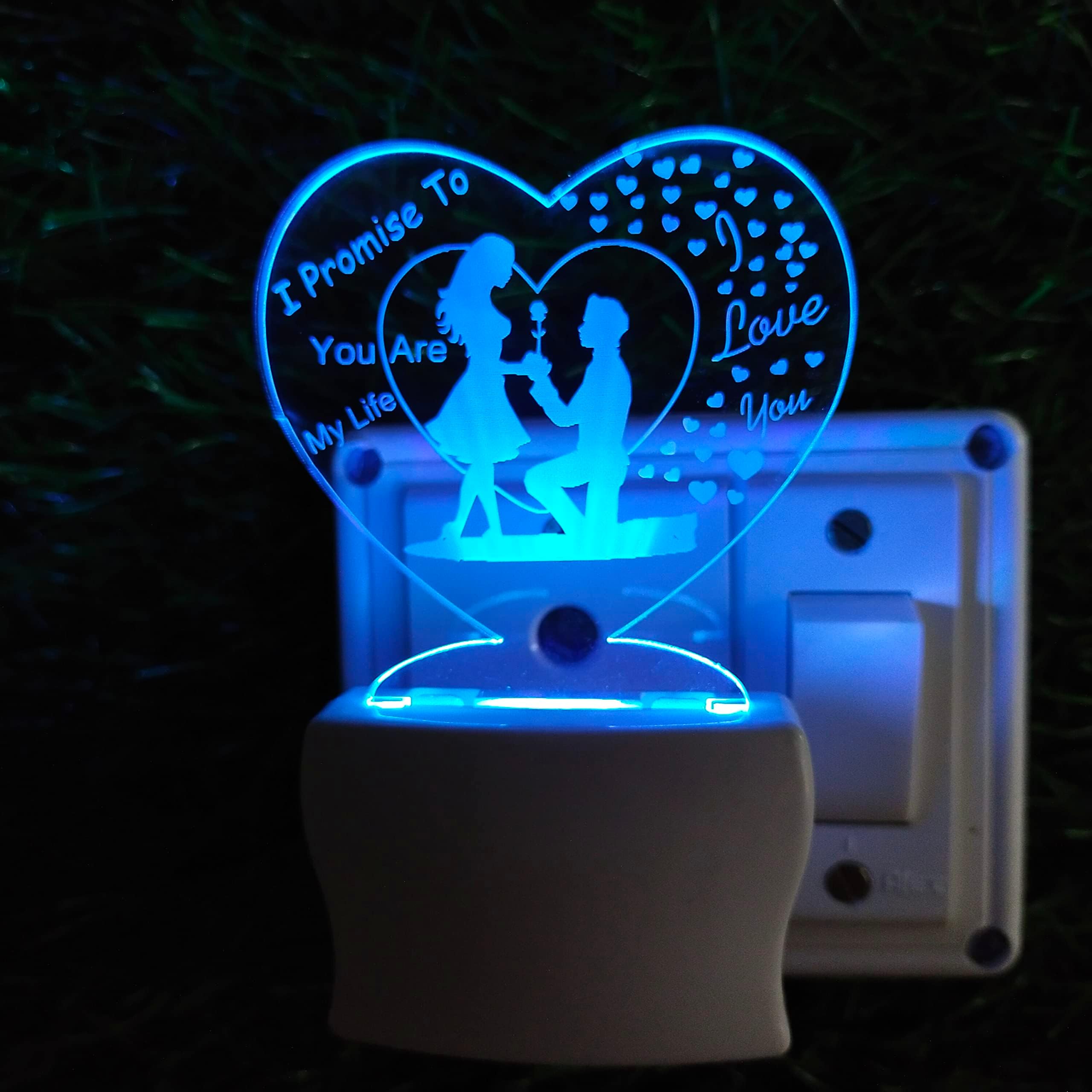 Buy UKANI LOVE COUPLE 3D Optical Illusion Acrylic Night Lamp, 7 Colors ...