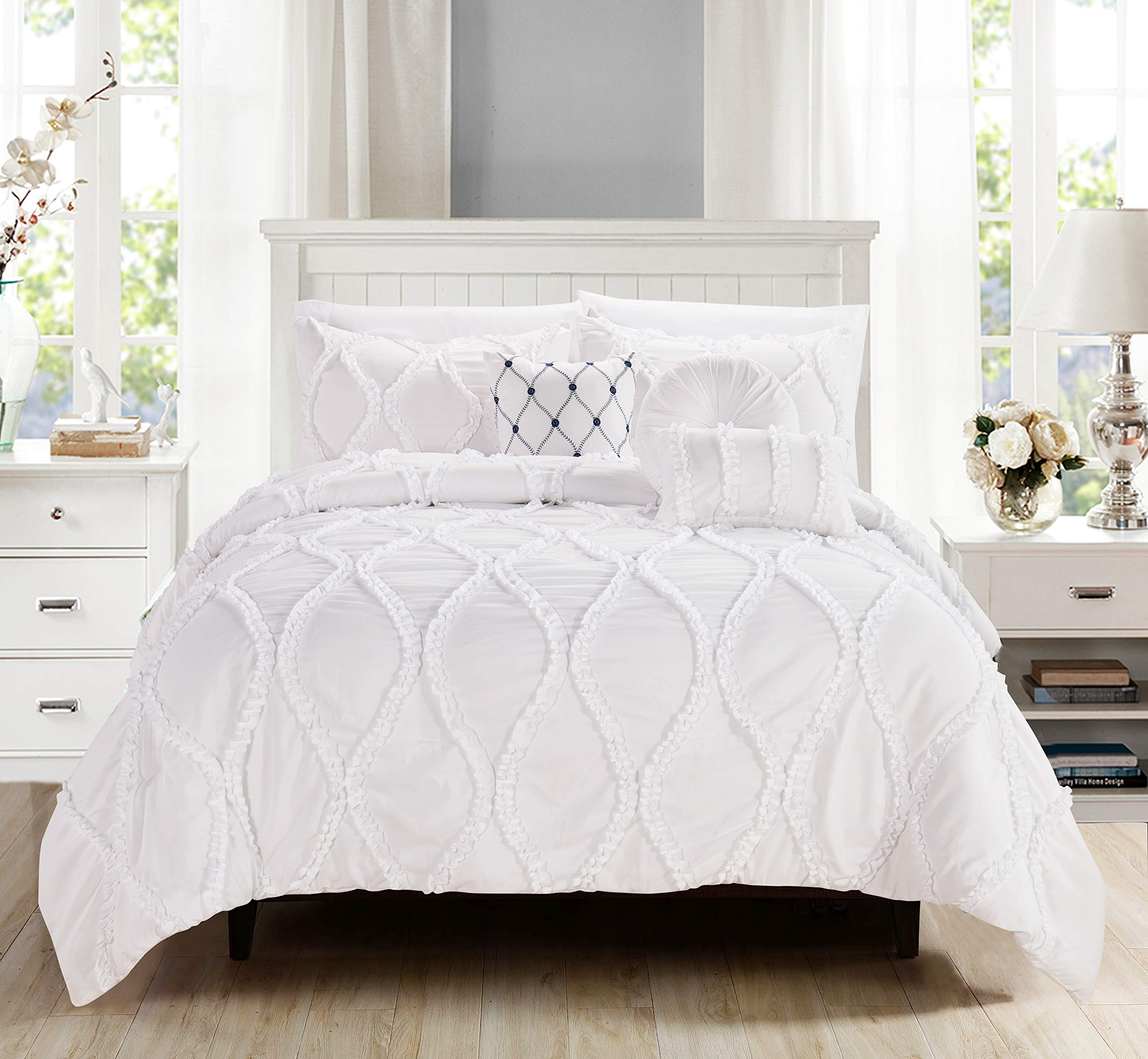 Amazon.com: Elegant Comfort 10pc Bed-in-a-Bag Infinity Design Comforter ...
