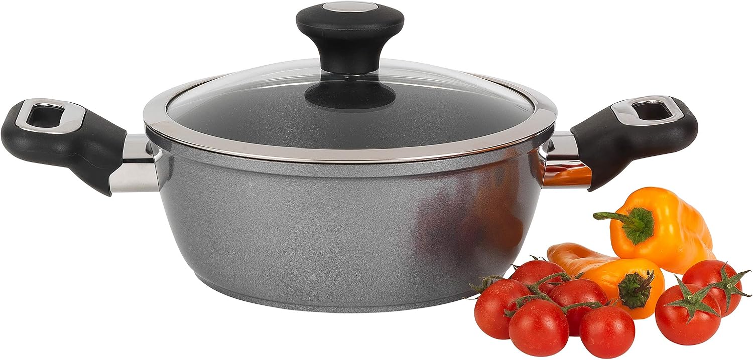 Thomas 1406211 Casserole Pan with Glass Lid, 20 cm, 2.1 L, Aluminum ...