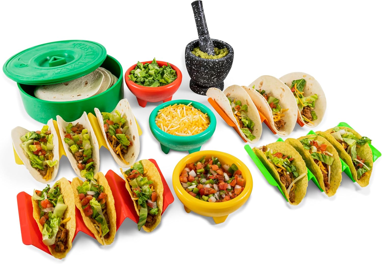 Amazon.com | Taco Tuesday Complete Taco Serving Set with Tortilla ...