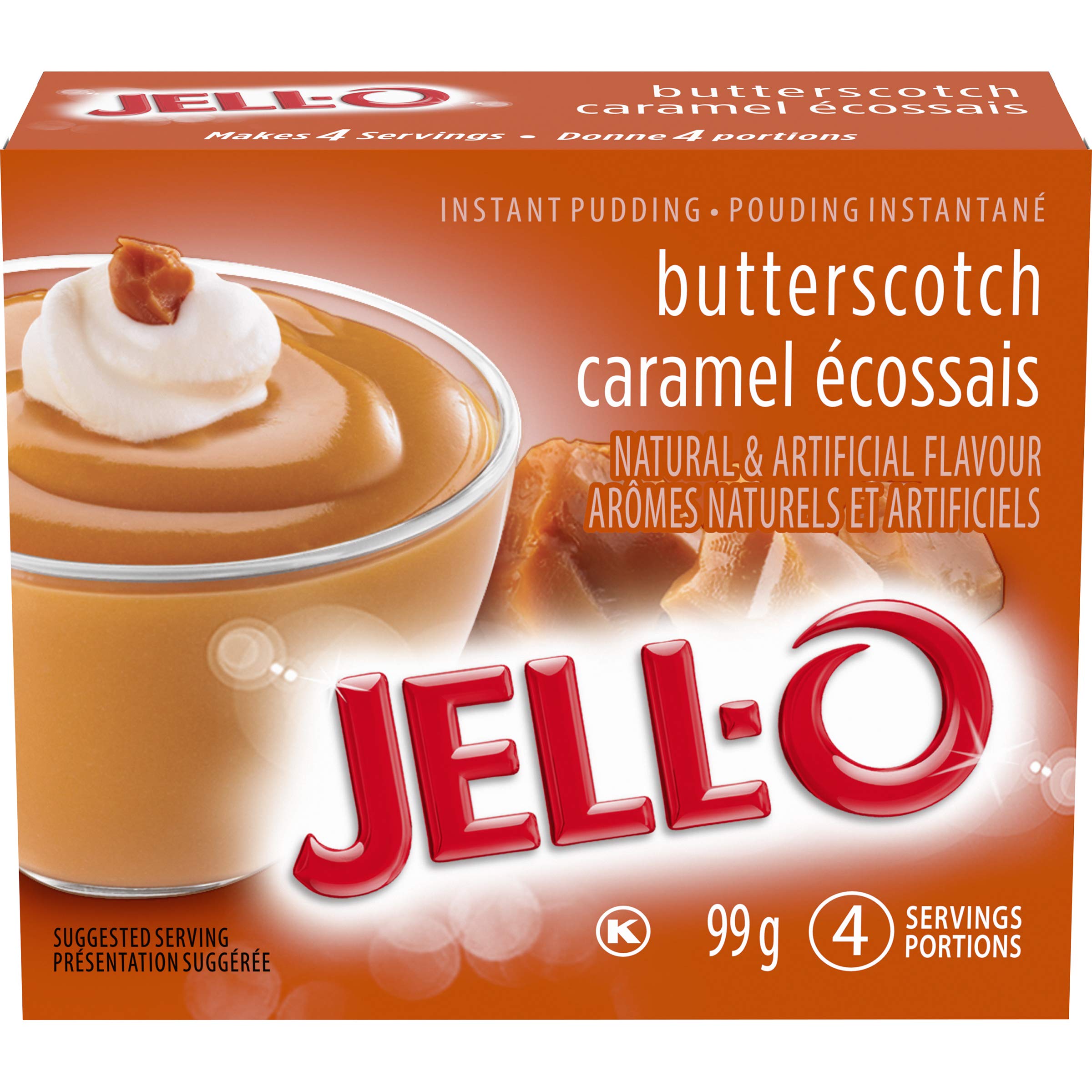 Jell-O Butterscotch Instant Pudding Mix, 99 gr Box : Amazon.ca: Grocery ...