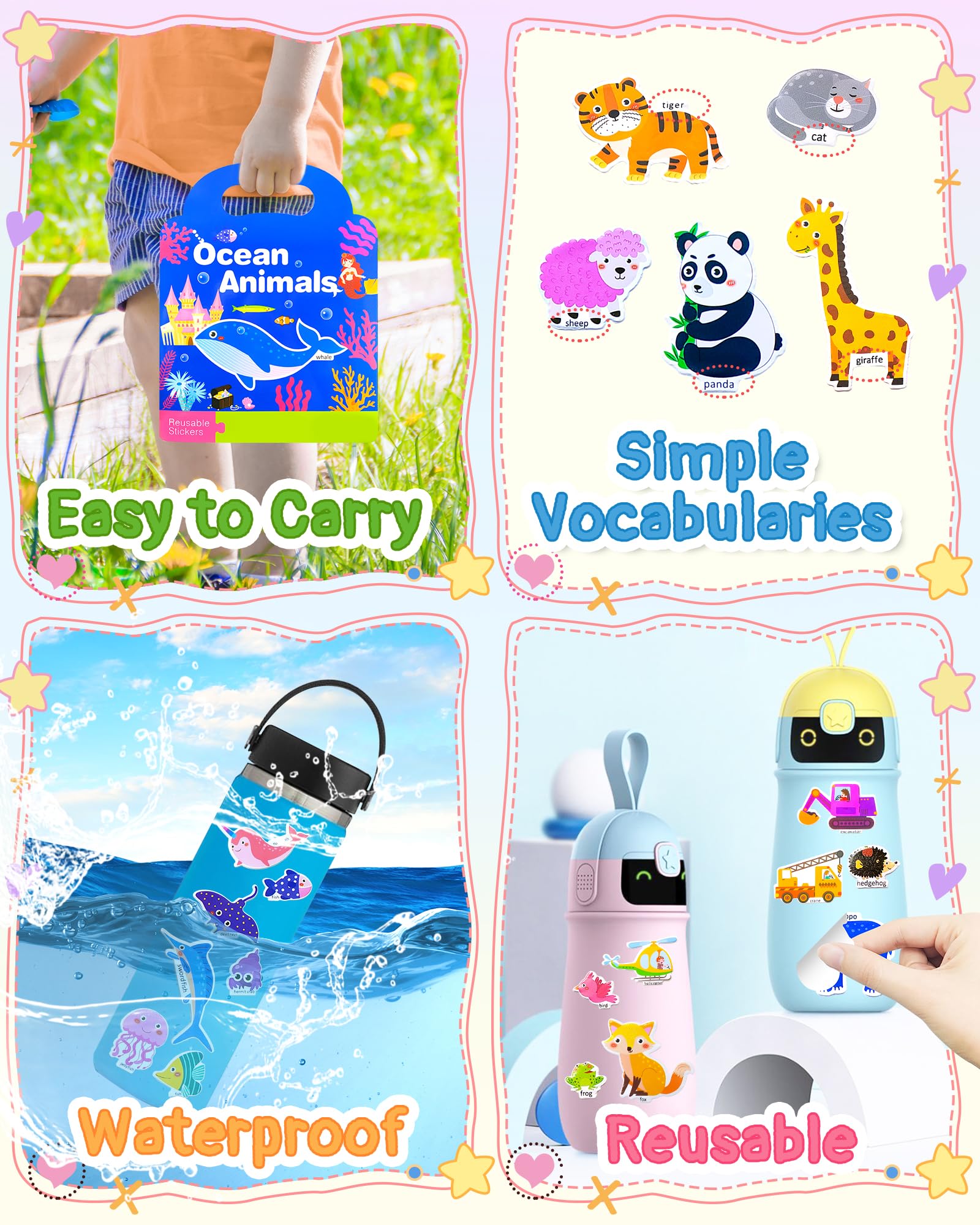 Snapklik.com : Reusable Sticker Book For Toddlers 2-4 Years, 3 Sets ...