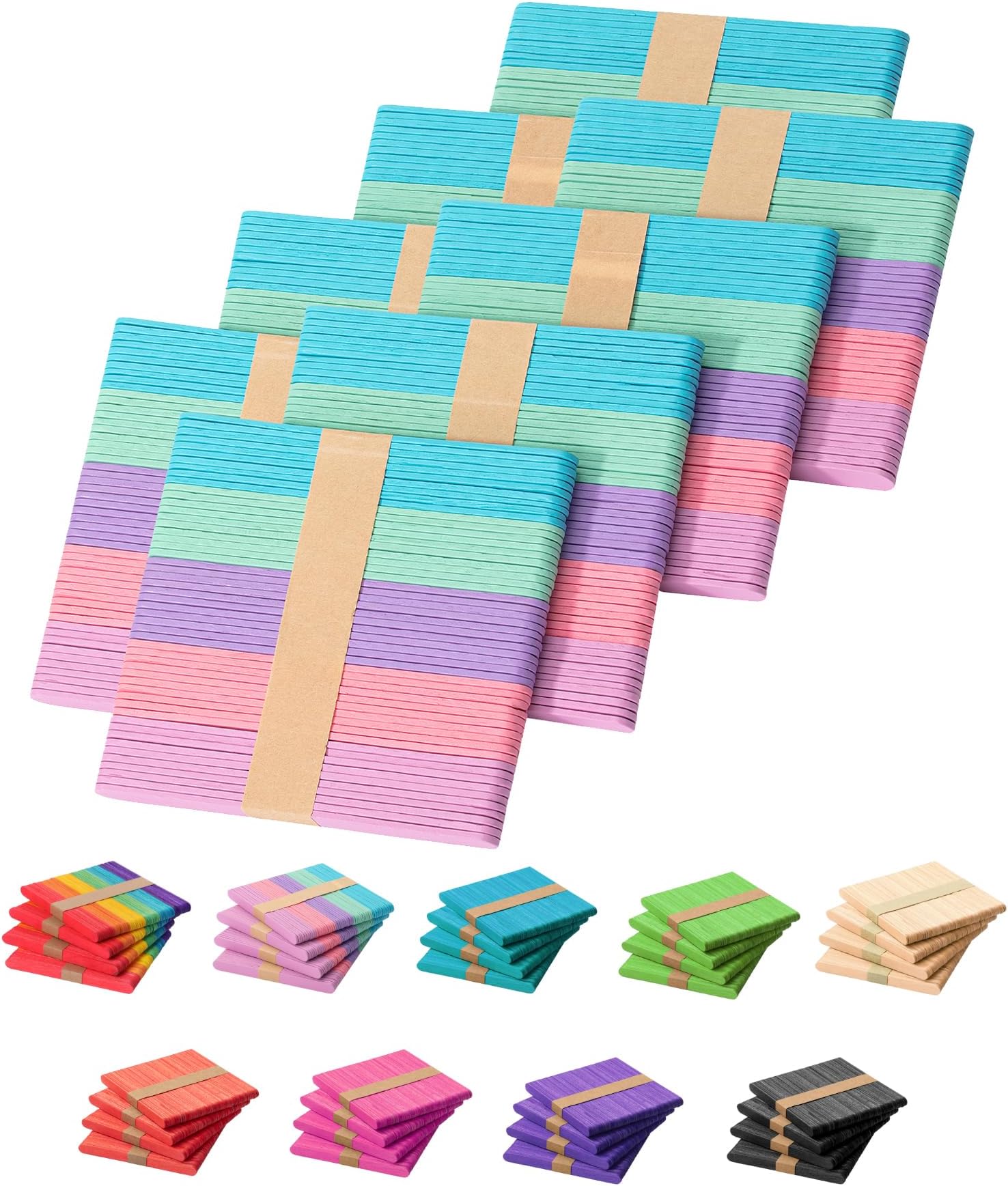 Amazon.com: 300 Pack Small Wooden Popsicle Sticks for Crafts, Bulk ...