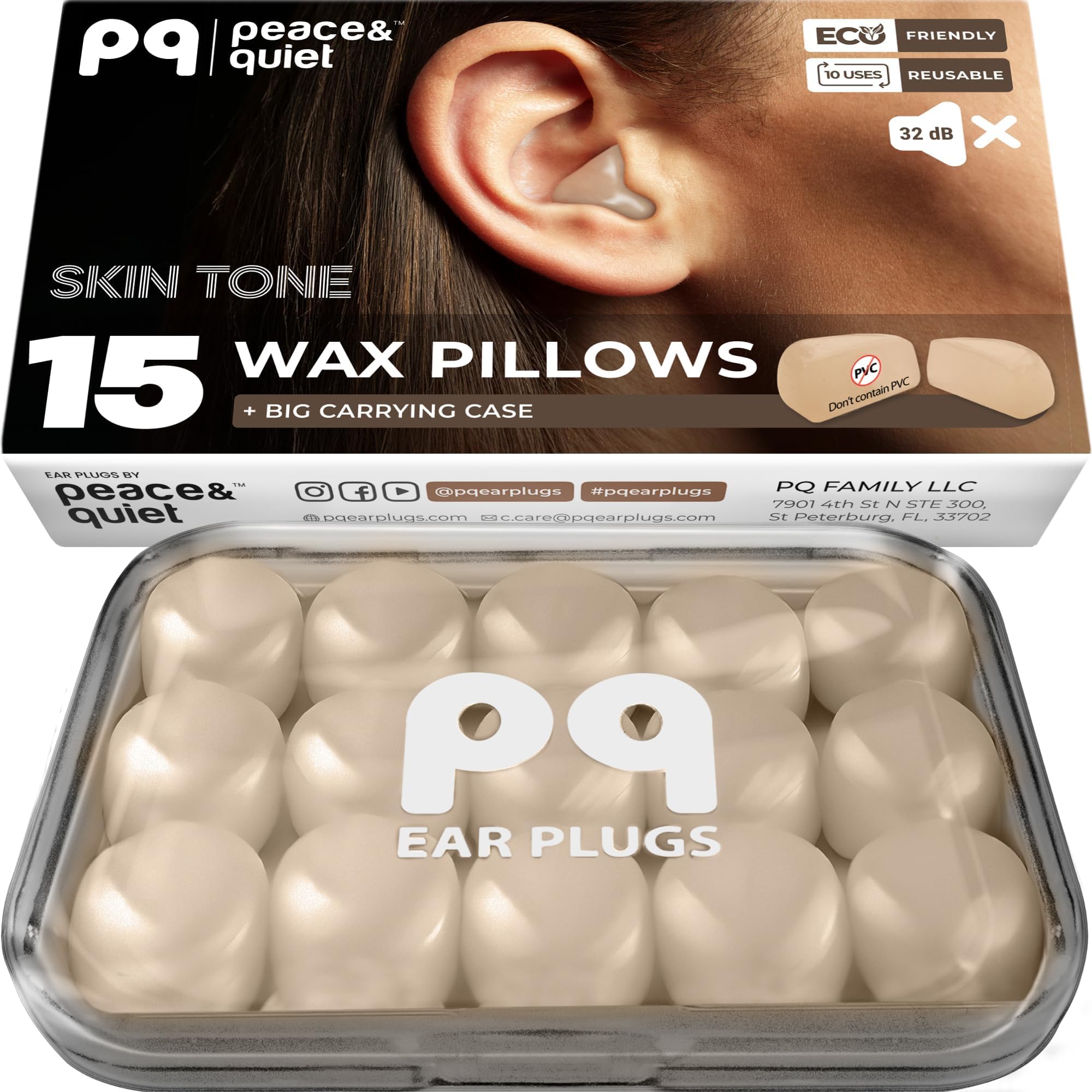 Amazon.com: PQ Silicone Ear Plugs for Sleeping - 15 Wax Earplugs for ...