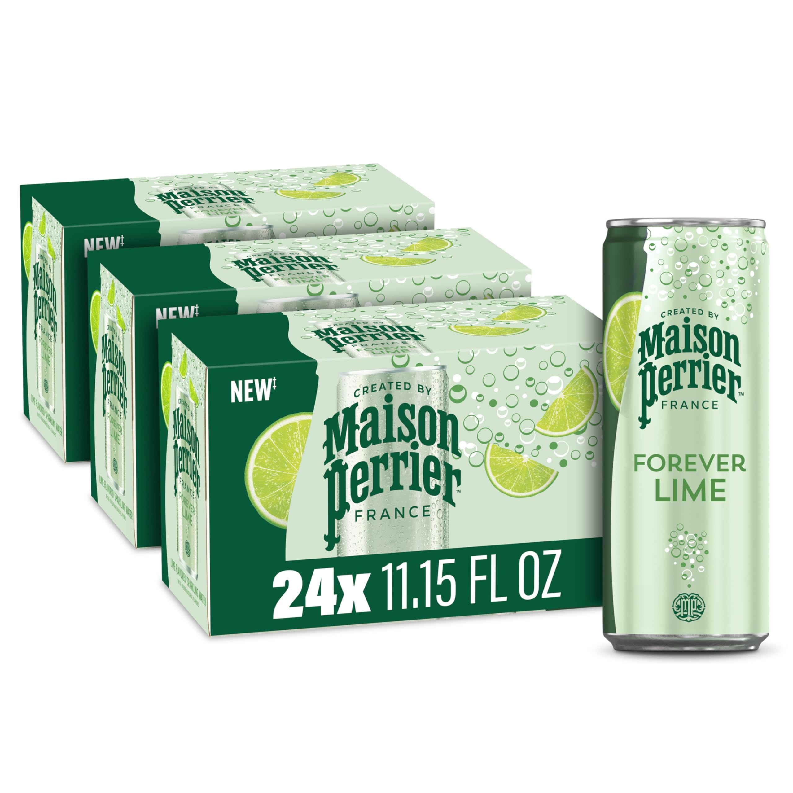 Amazon.com: Maison Perrier Forever Lime Flavored Sparkling Water, 11.15 Fl Oz Cans, 8 Count, 3 ...