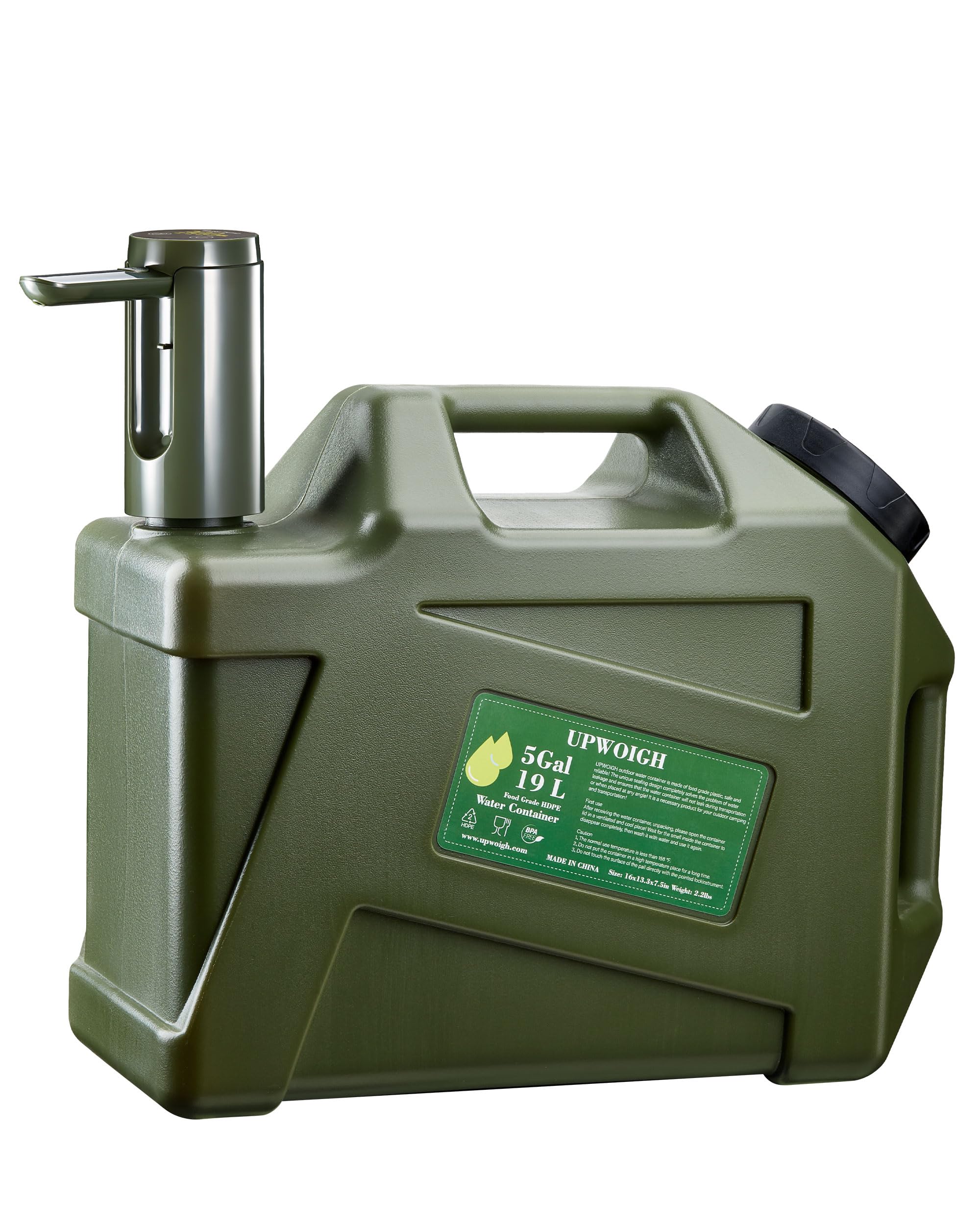 GIGYES 5 Gallon Camping Water Jug With Spout, Portable BPA Free Water