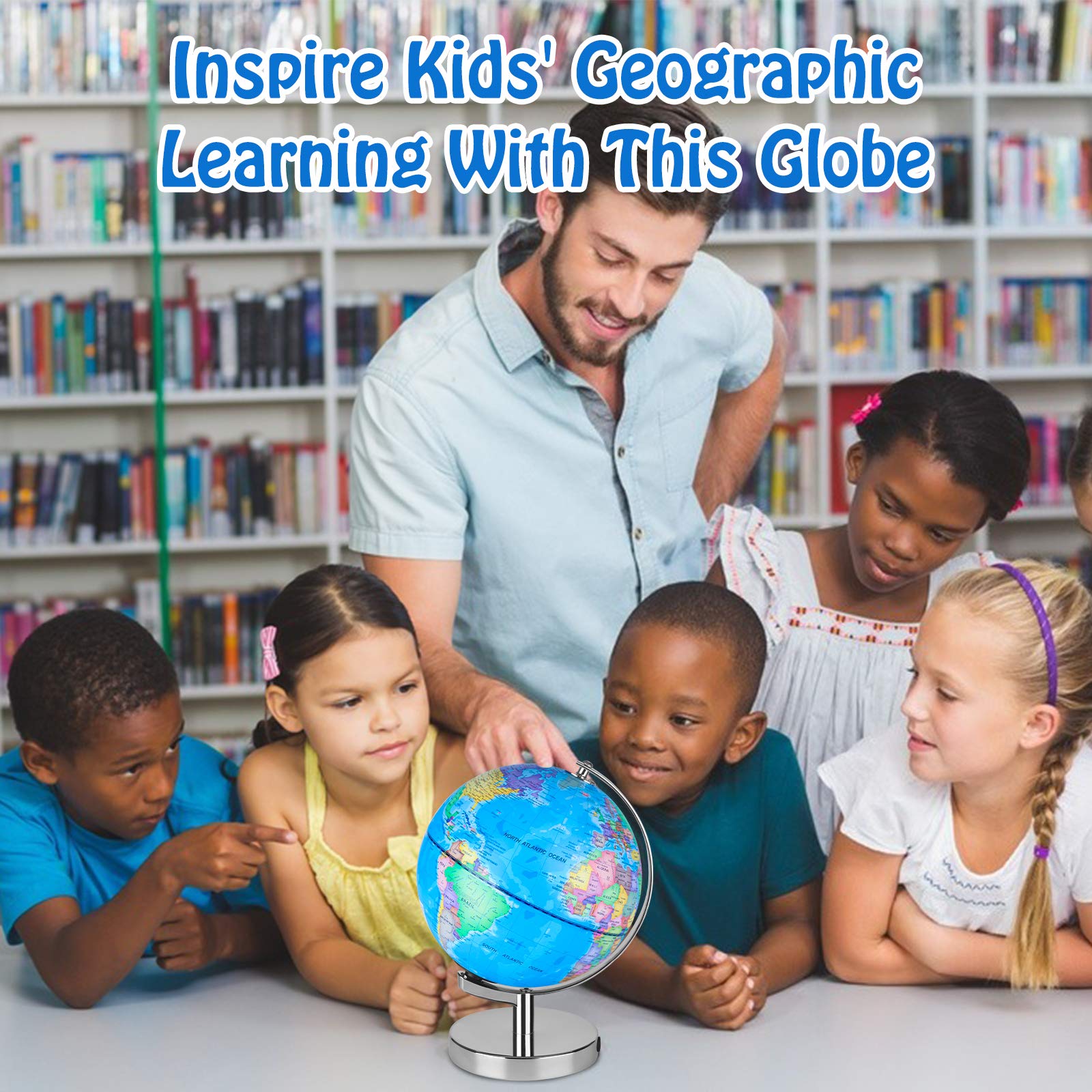 Fun Lites 20cm LED Illuminated Globe for Kids, 3 in 1 Interactive ...