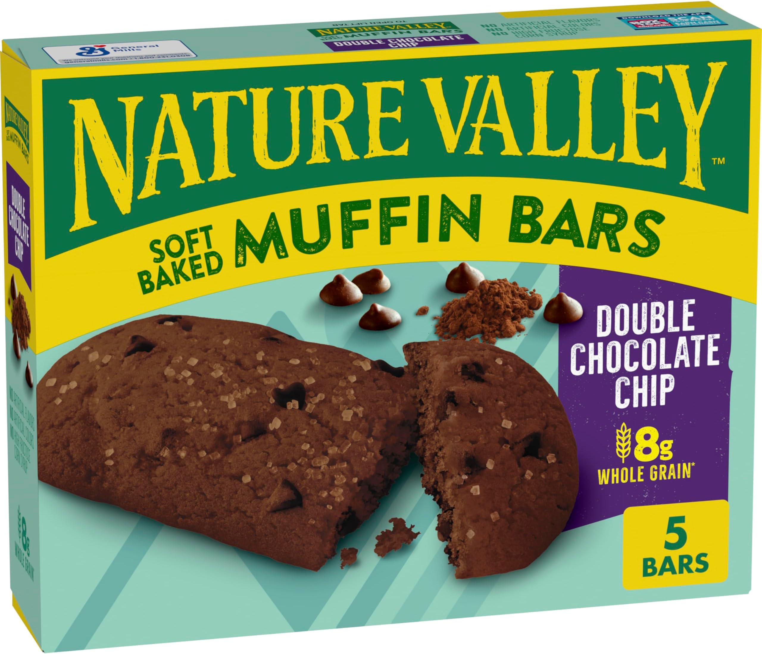 Amazon.com: Nature Valley Soft Baked Muffin Bars, Double Chocolate Chip ...