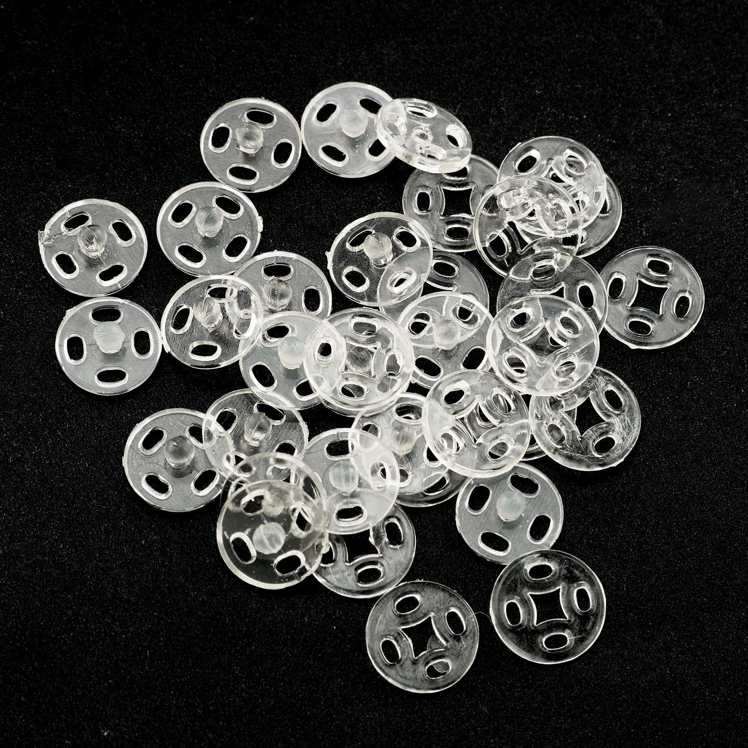 Amazon.com: RLECS 100Sets 0.4"/10cm Clear Plastic Round Snap Button ...