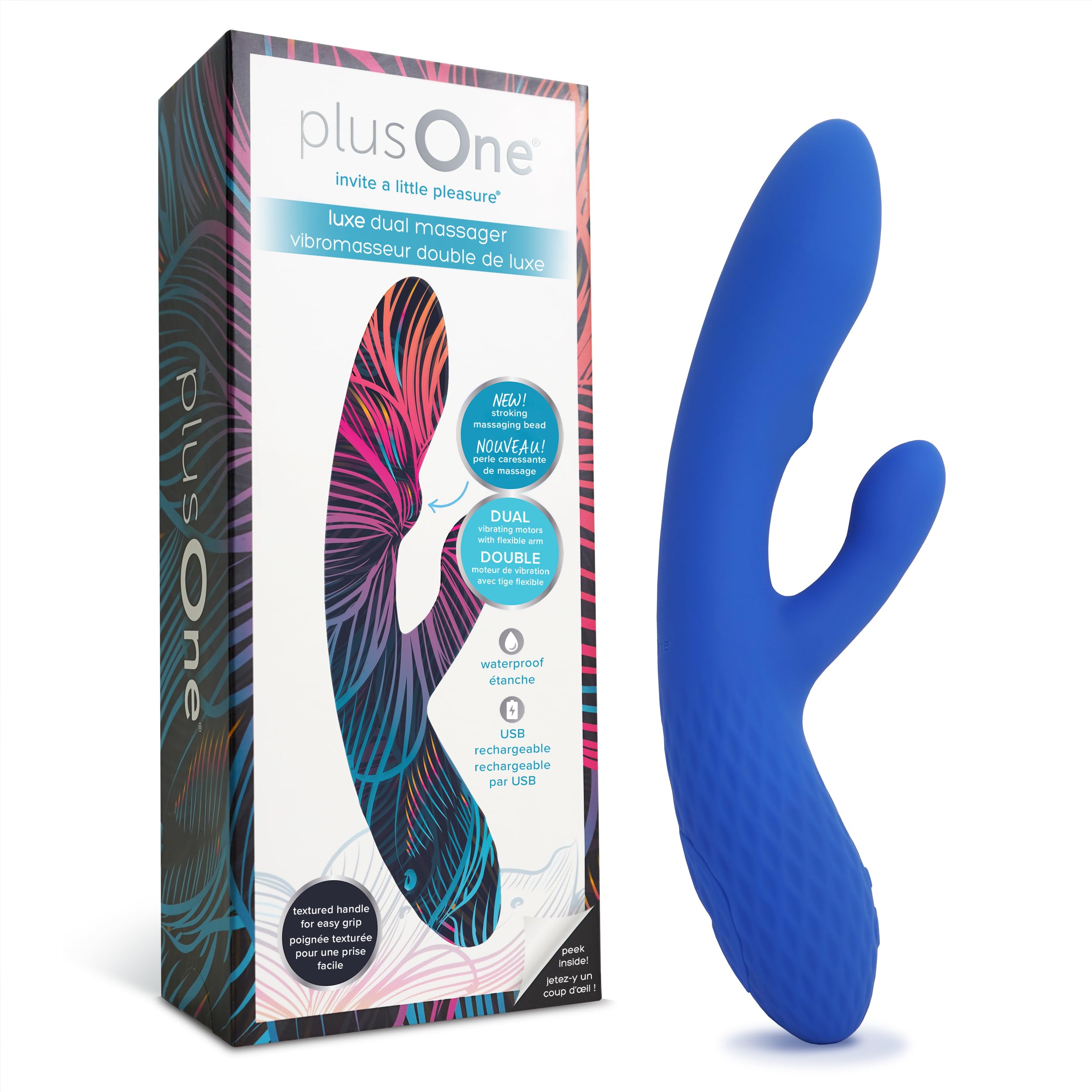 Amazon.com: plusOne Luxe Dual Rabbit Vibrator for Women with Stroking Massage Bead - Made of ...