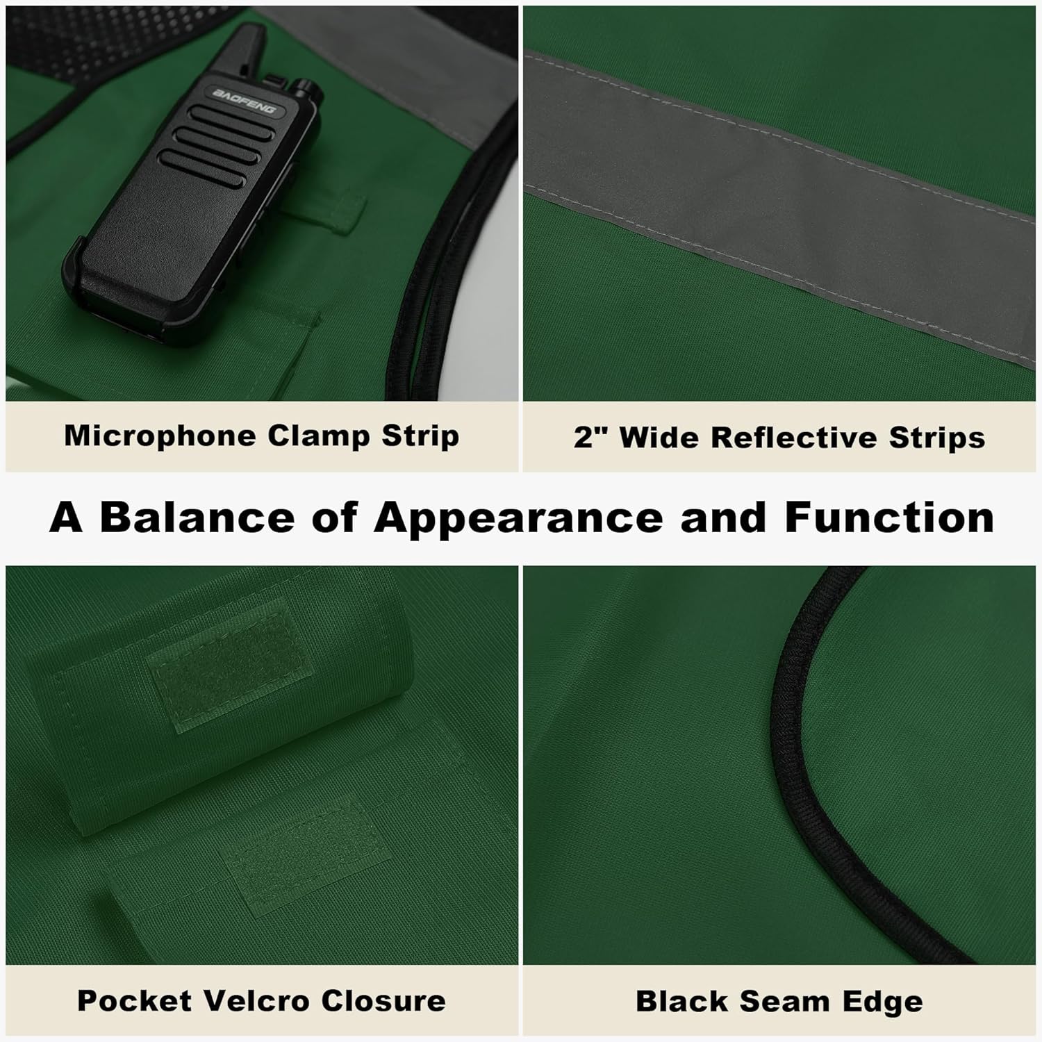 High Visibility Safety Vest with Pockets, Mic Tab, Reflective Strips ...