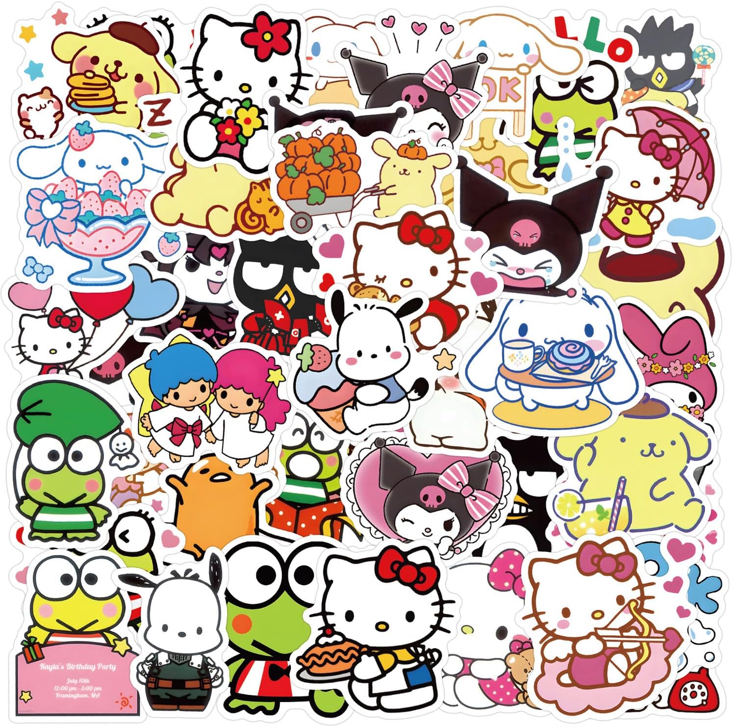 Amazon.com: 100Pcs Anime Stickers, Cute Stickers, Cartoon Sticker Vinyl ...