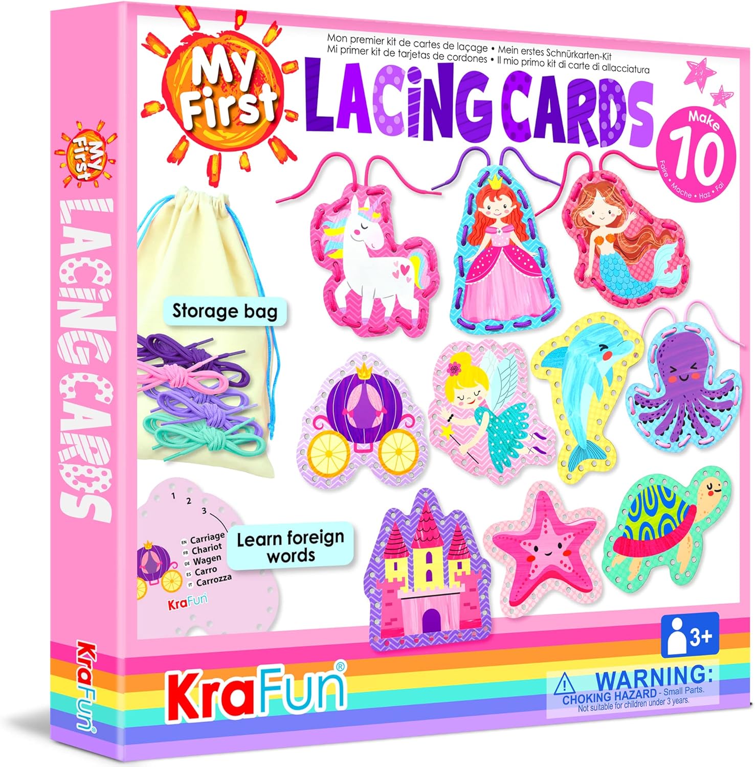 Amazon.com: KRAFUN Beginner Unicorn My First Lacing Card Kit for Kids ...