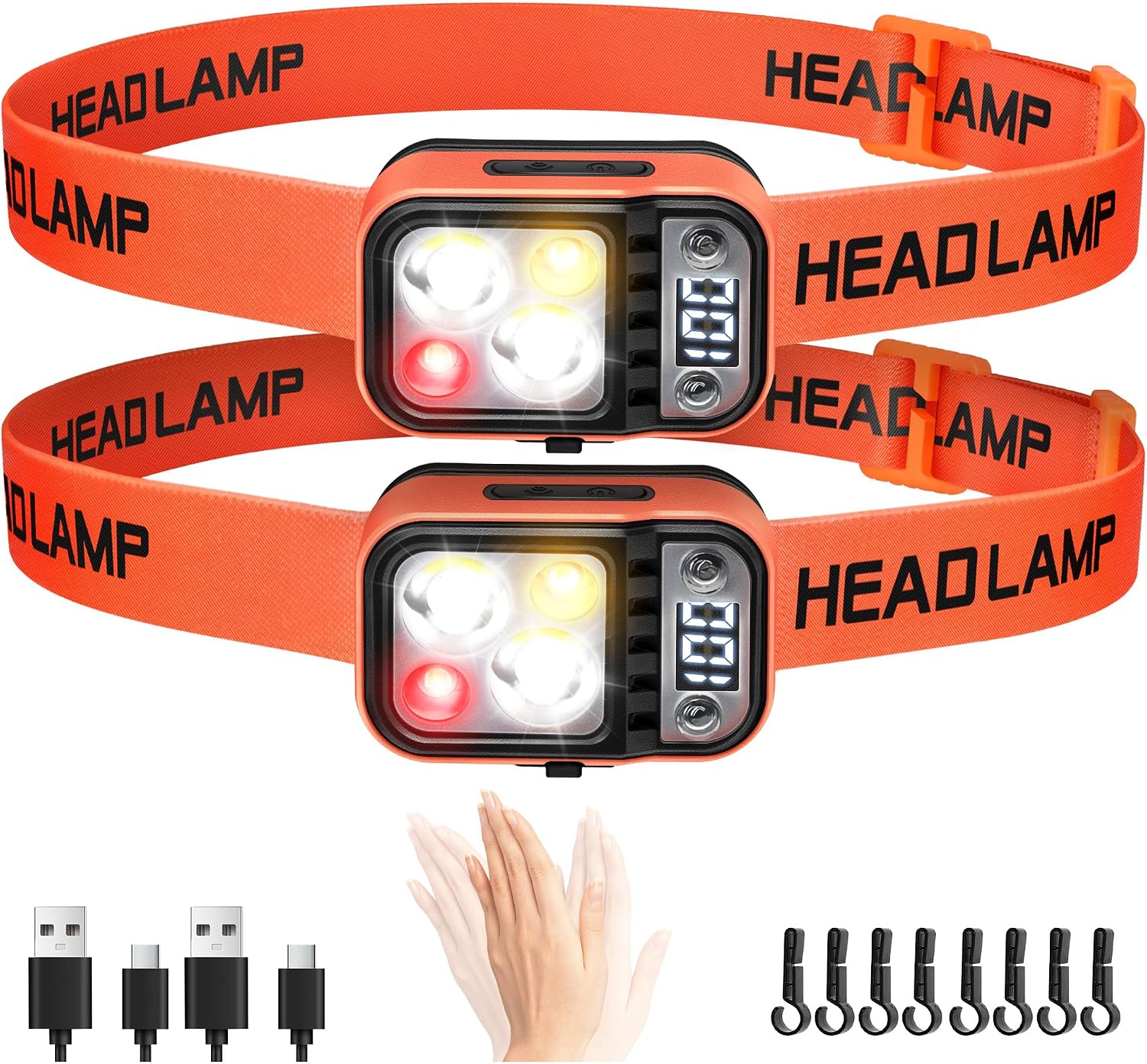 Amazon.com: DARKBEAM LED Headlamp High Lumens USB Rechargeable Dual ...