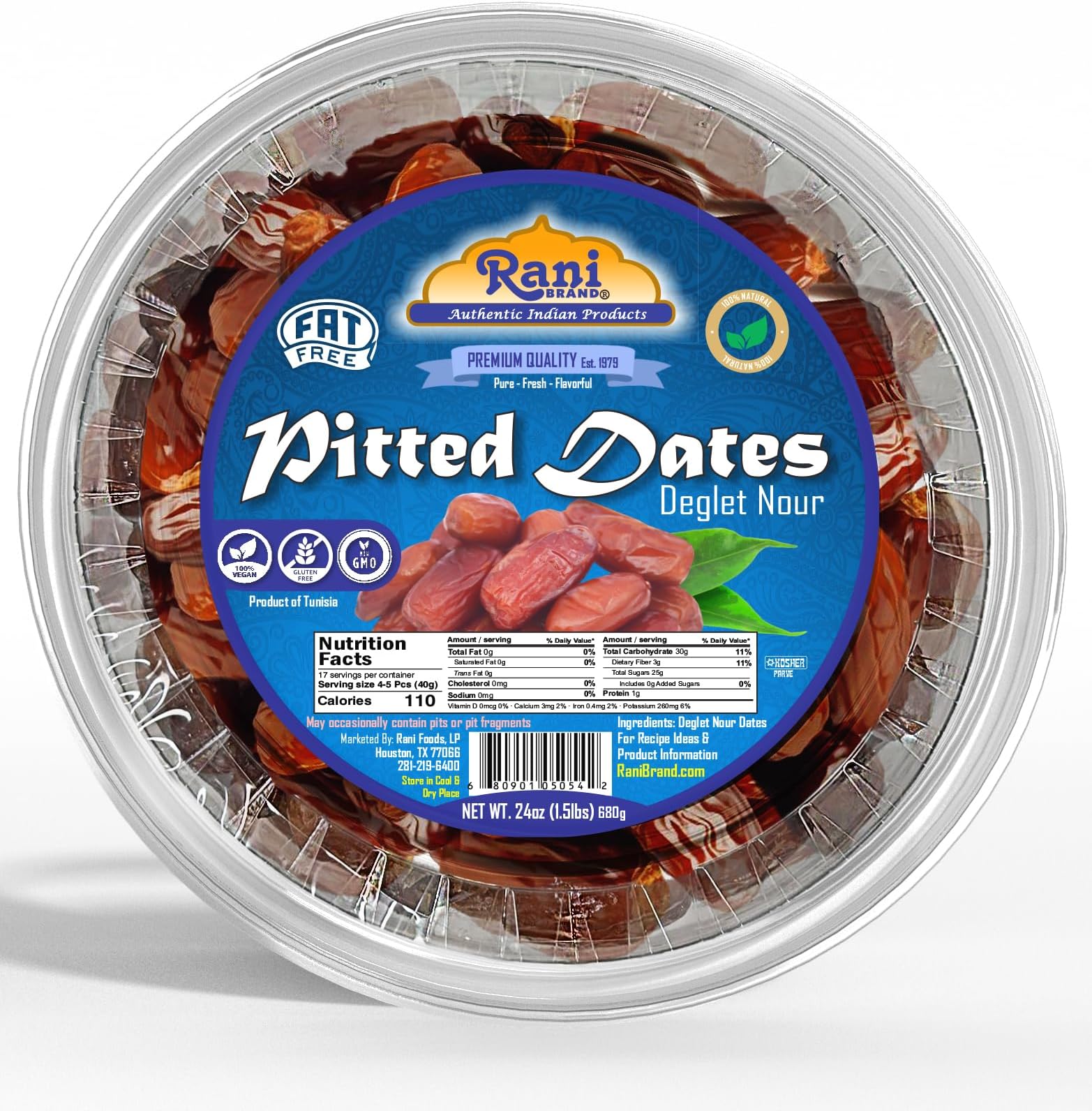 Amazon.com: Rani Pitted Dates (Deglet Nour) Raw Dried Fruit 24oz (1 ...