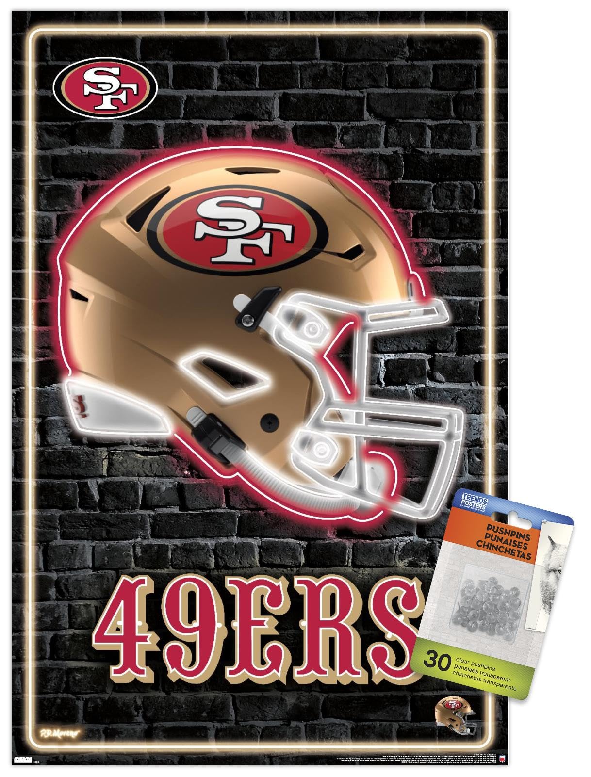 Amazon.com: Trends International NFL San Francisco 49ers - Neon Helmet ...