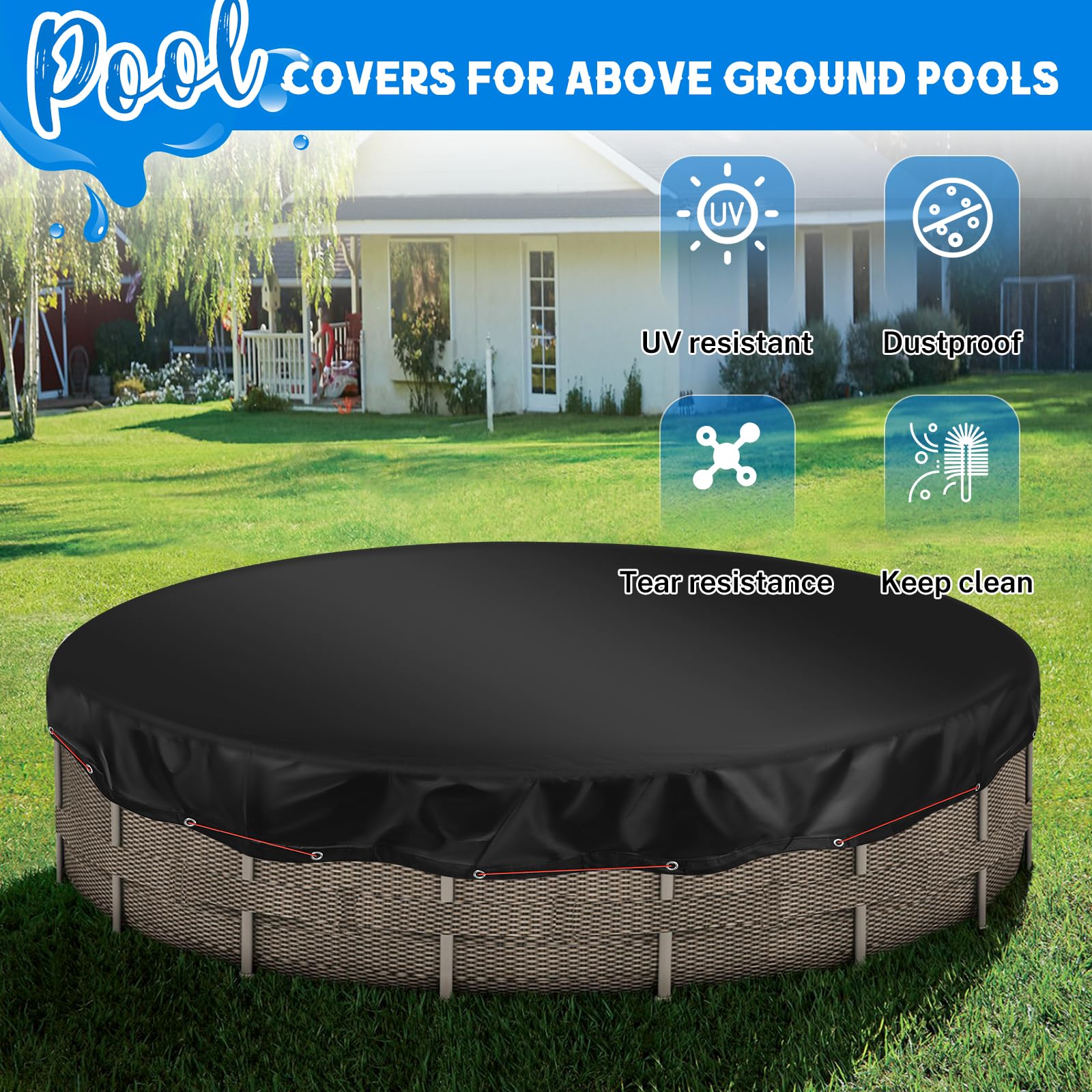 Snapklik.com : Teruntrue 15Ft Round Pool Cover For Above Ground Pool ...