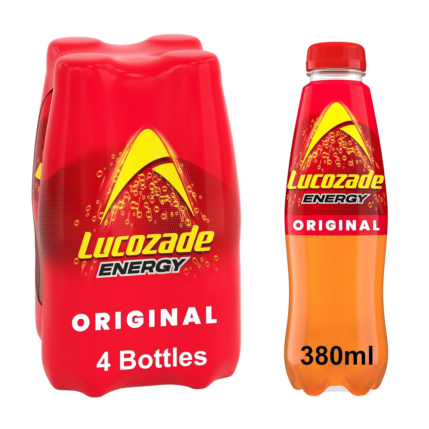Amazon.com : Lucozade Energy Drink, Original Flavour, Fizzy, 4 Pack ...