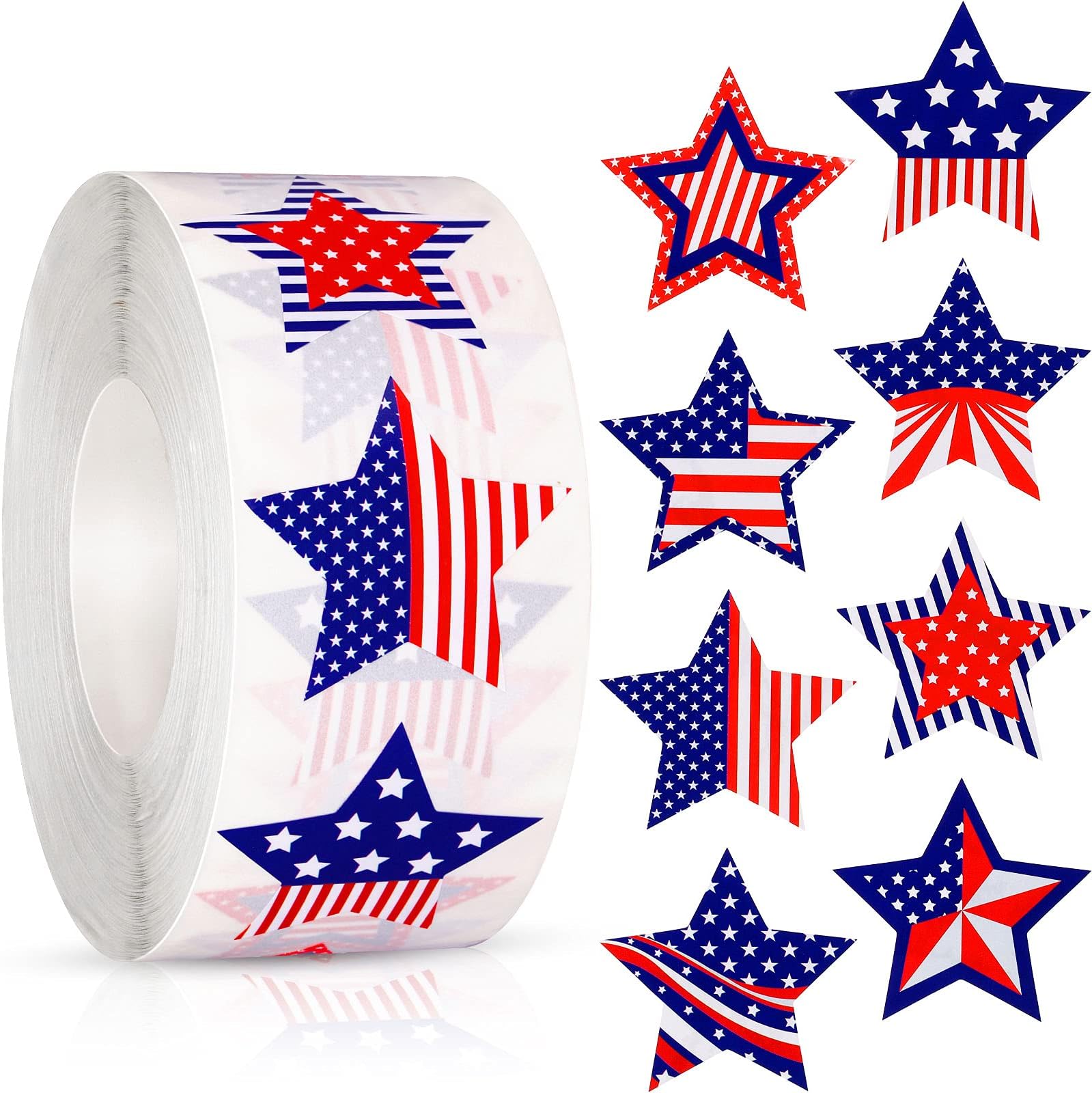 Amazon.com: 1000 Pieces American Flag Stickers Patriotic Label Star ...