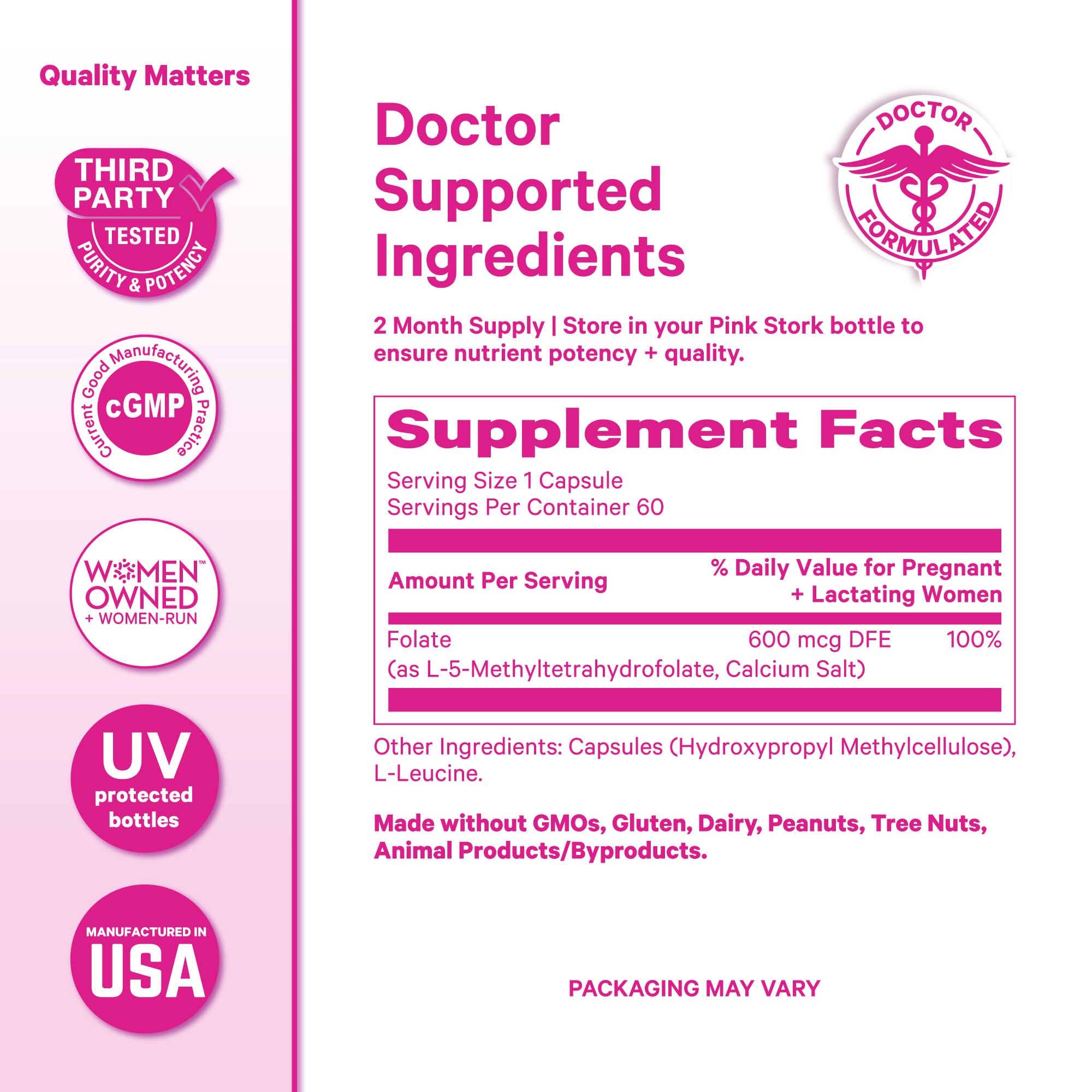 Snapklik.com : Pink Stork Folate: Methyl Folate - MTHFR Acid, Natural ...