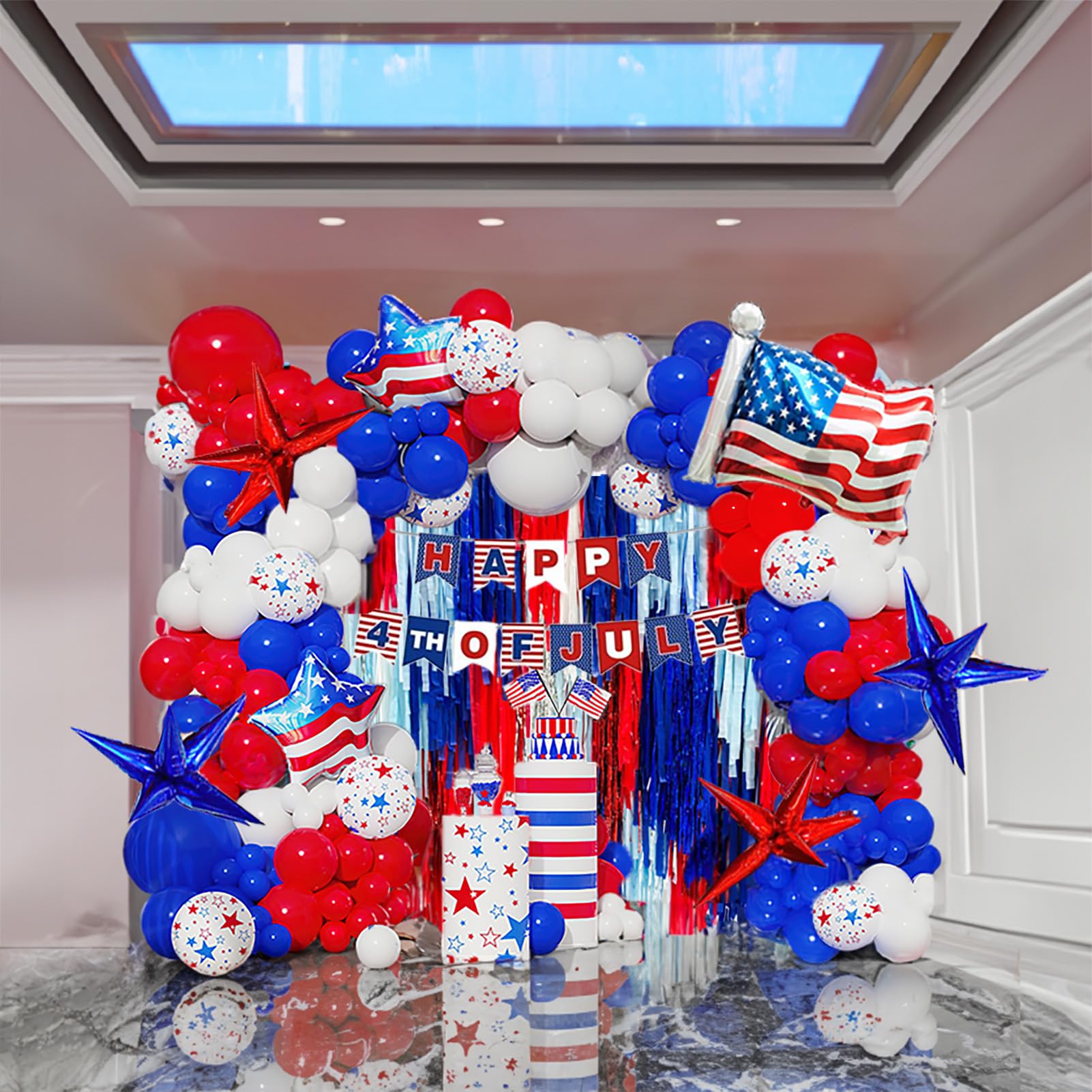 Amazon.com: Patriotic Red White and Blue Balloon Garland Kit 119 pcs ...