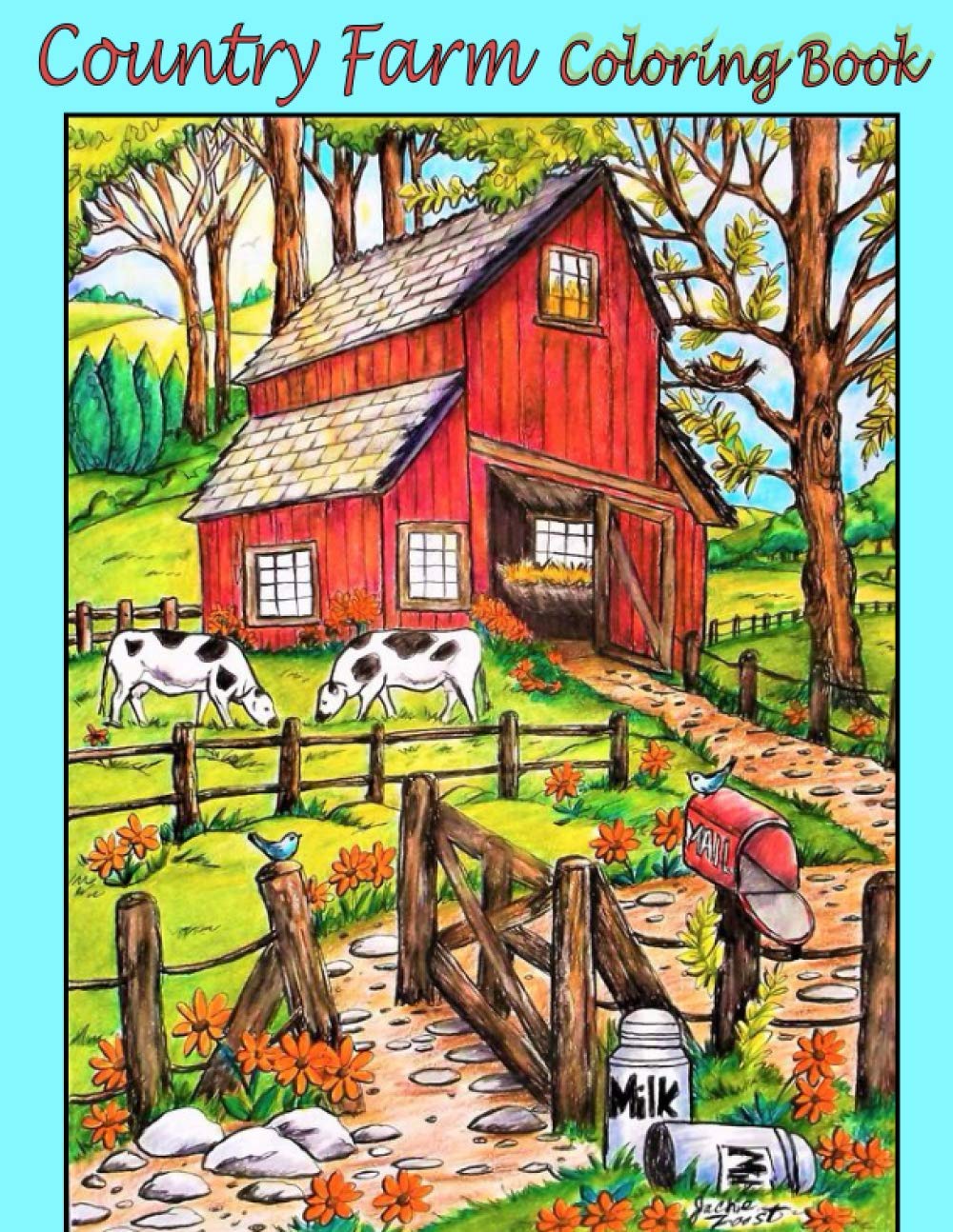 Buy Country Farm Coloring Book: Country Farm Scenes Coloring Book Relax ...