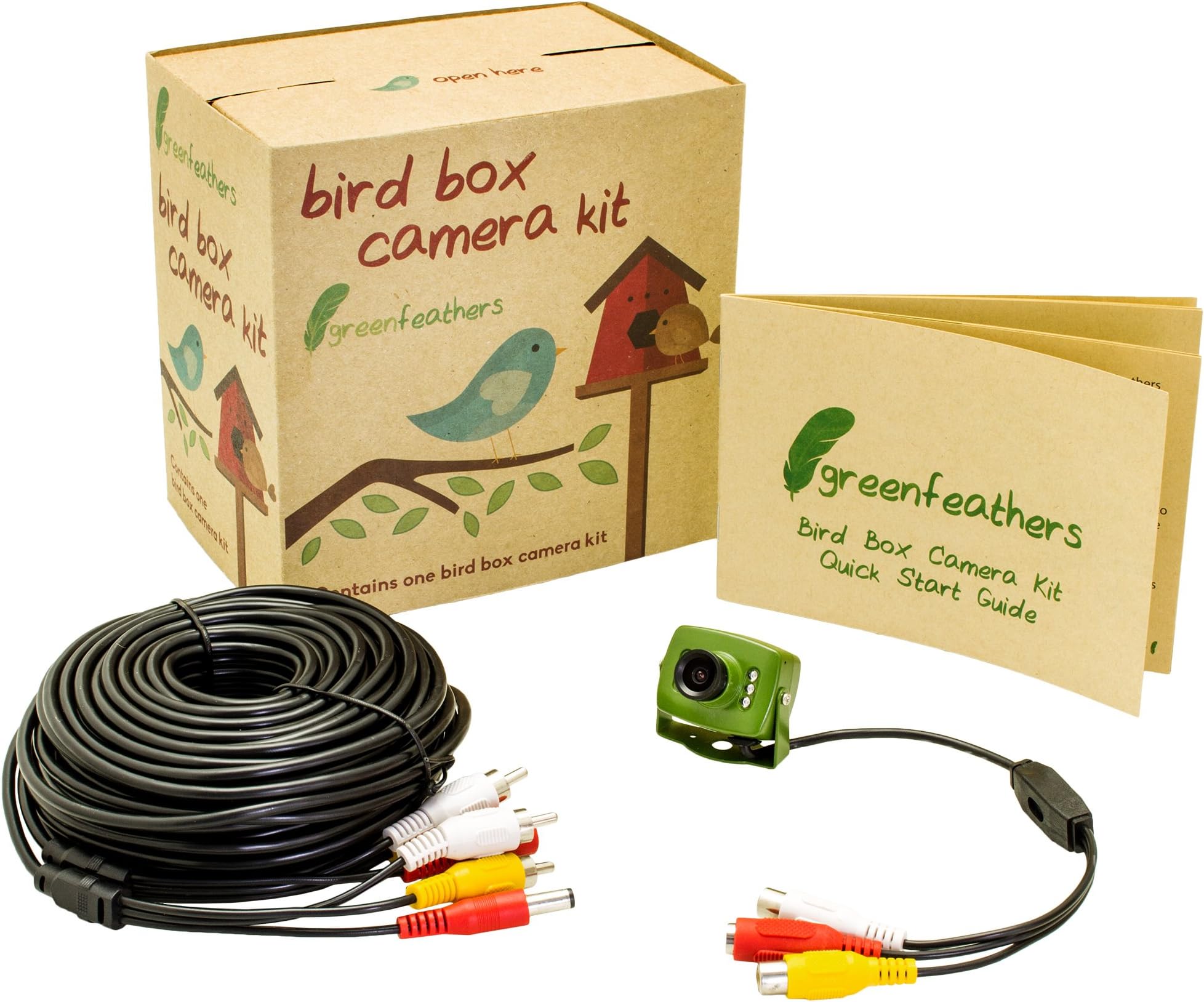 Green Feathers Wildlife 700TVL Wired Bird Box Camera with Night Vision ...