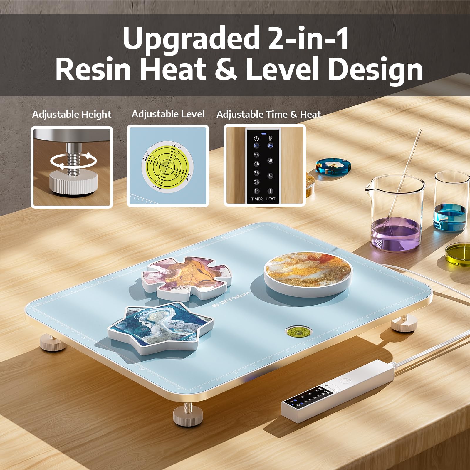 Snapklik.com : OFFNOVA 2-in-1 Resin Heating Mat & Leveling Table, Fast ...