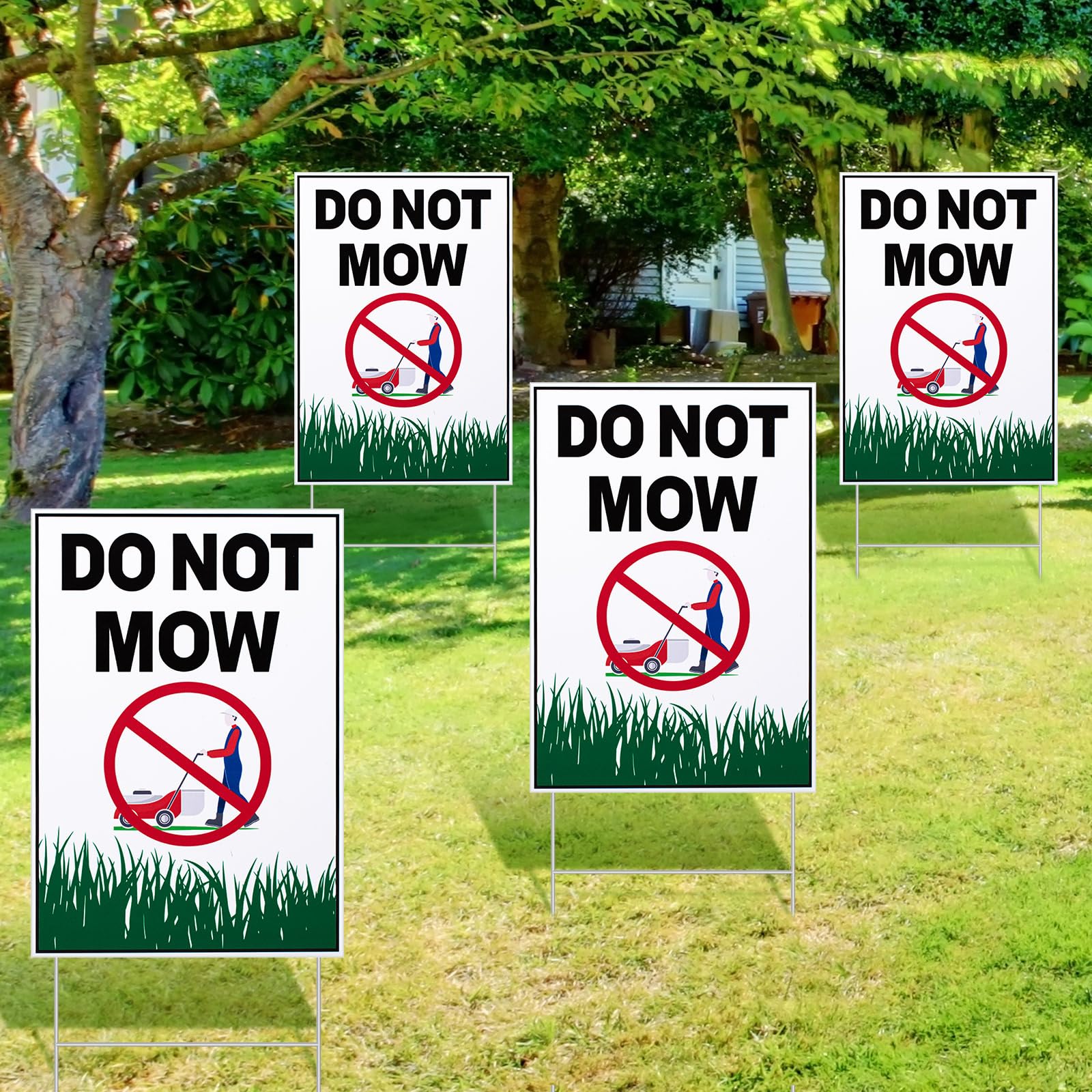Amazon.com : Blulu 4 Pcs Do Not Mow Sign with Metal H Stake 10 x 7 ...
