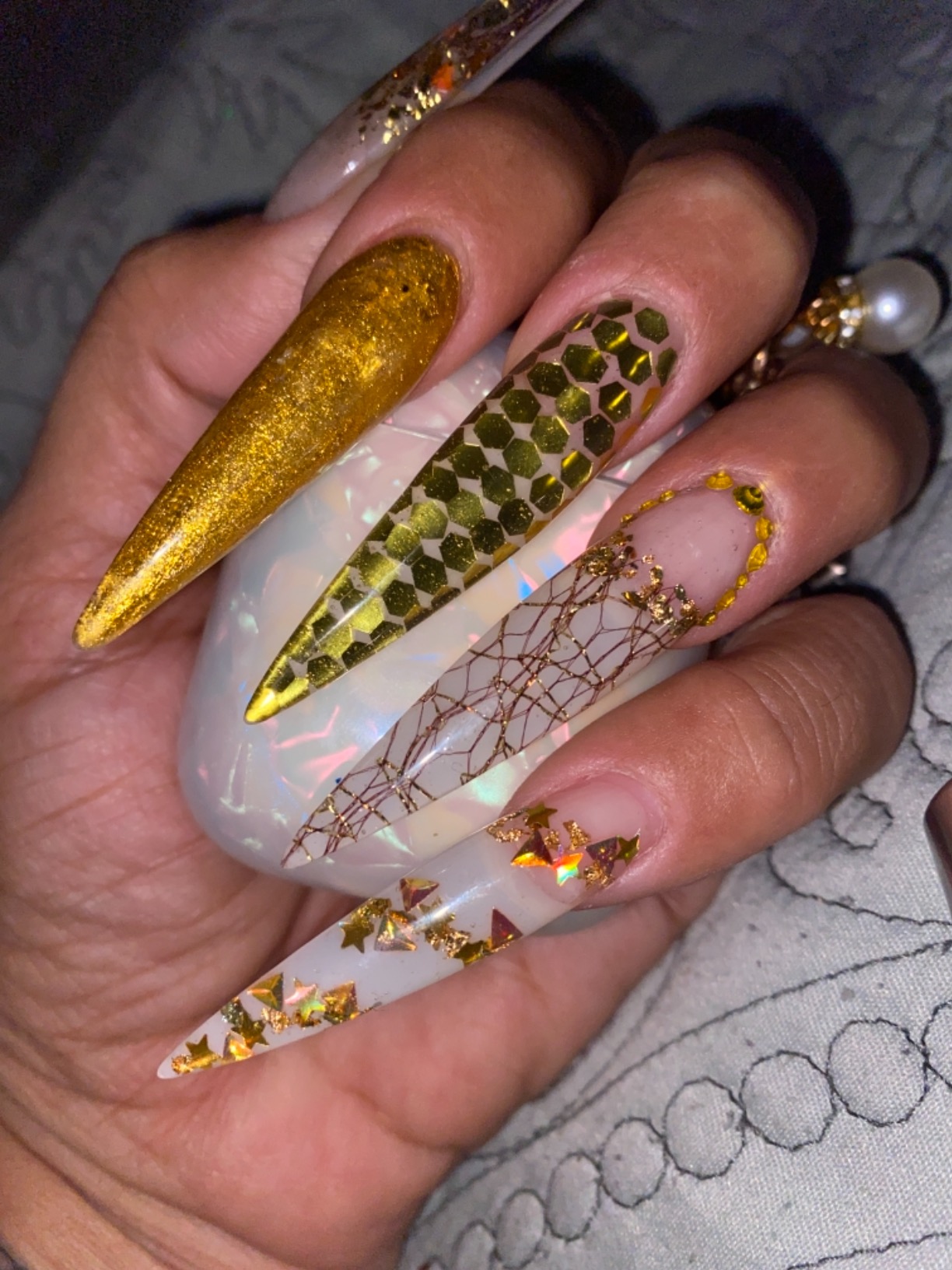 Amazon.com: Mesh Nail Art Sticker, KISSBUTY 6 Colors 3D Mesh Nail ...