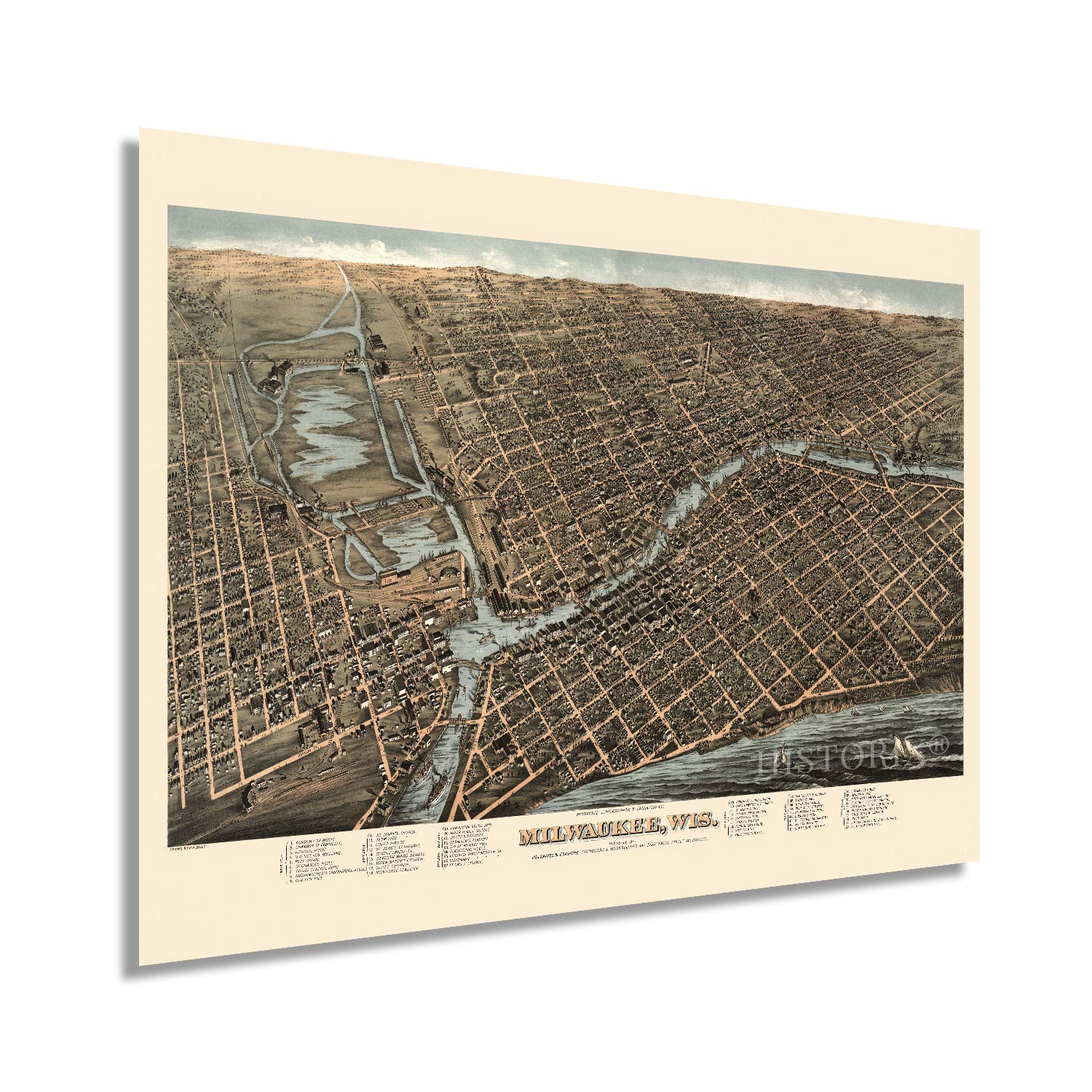 Historix Vintage 1872 Milwaukee Map 18x24 Inch Vintage Map Milwaukee ...