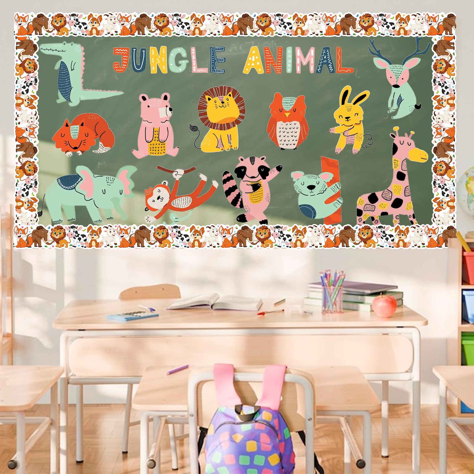 Snapklik.com : 65.6Ft Jungle Animals Bulletin Board Borders, Cute ...